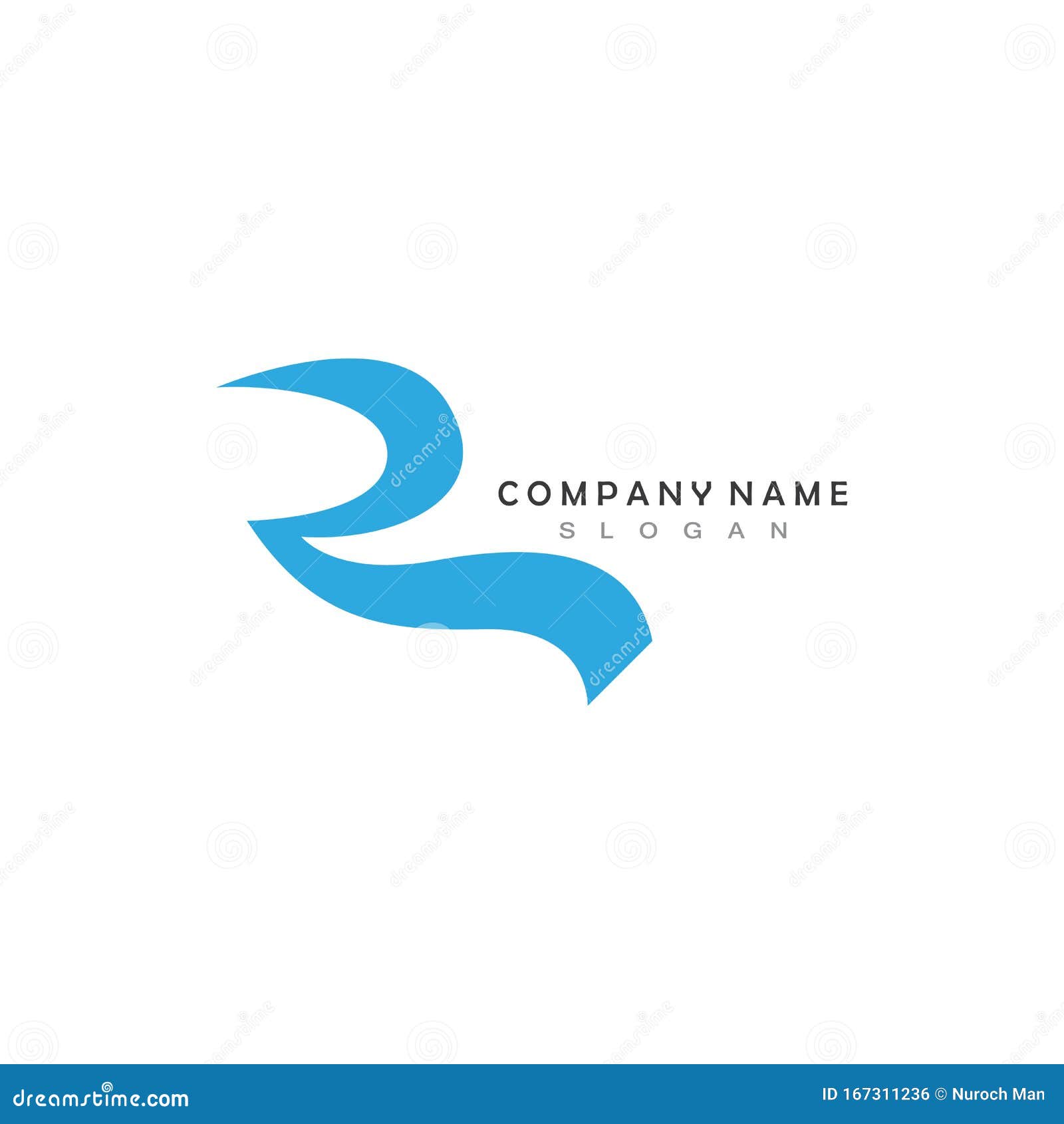 R Letter River Logo Template. Stock Illustration - Illustration of ...
