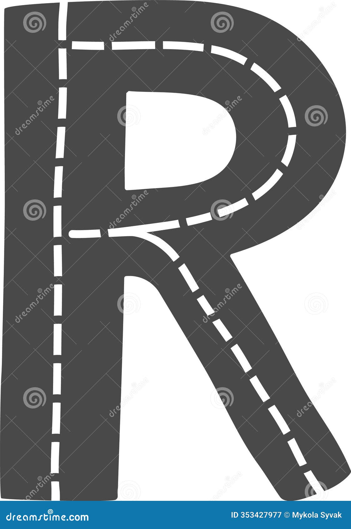R Letter Road Alphabet Kids Stock Illustration - Illustration of ...
