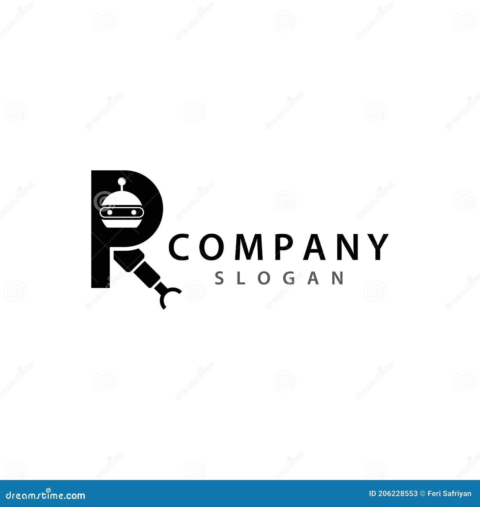 R Letter Robot Technology Logo Stock Vector - Illustration of service ...