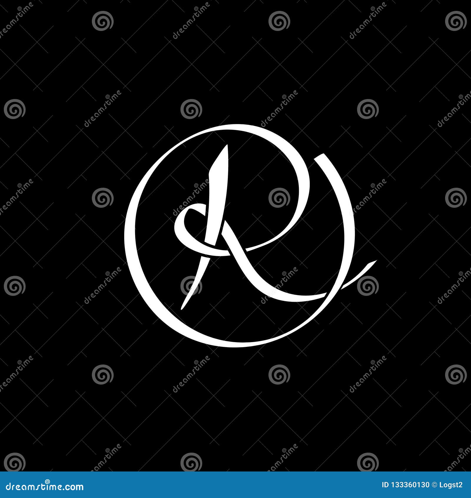 R Letter Vector Logo. R Calligraphic Emblem Emblem Stock Vector ...