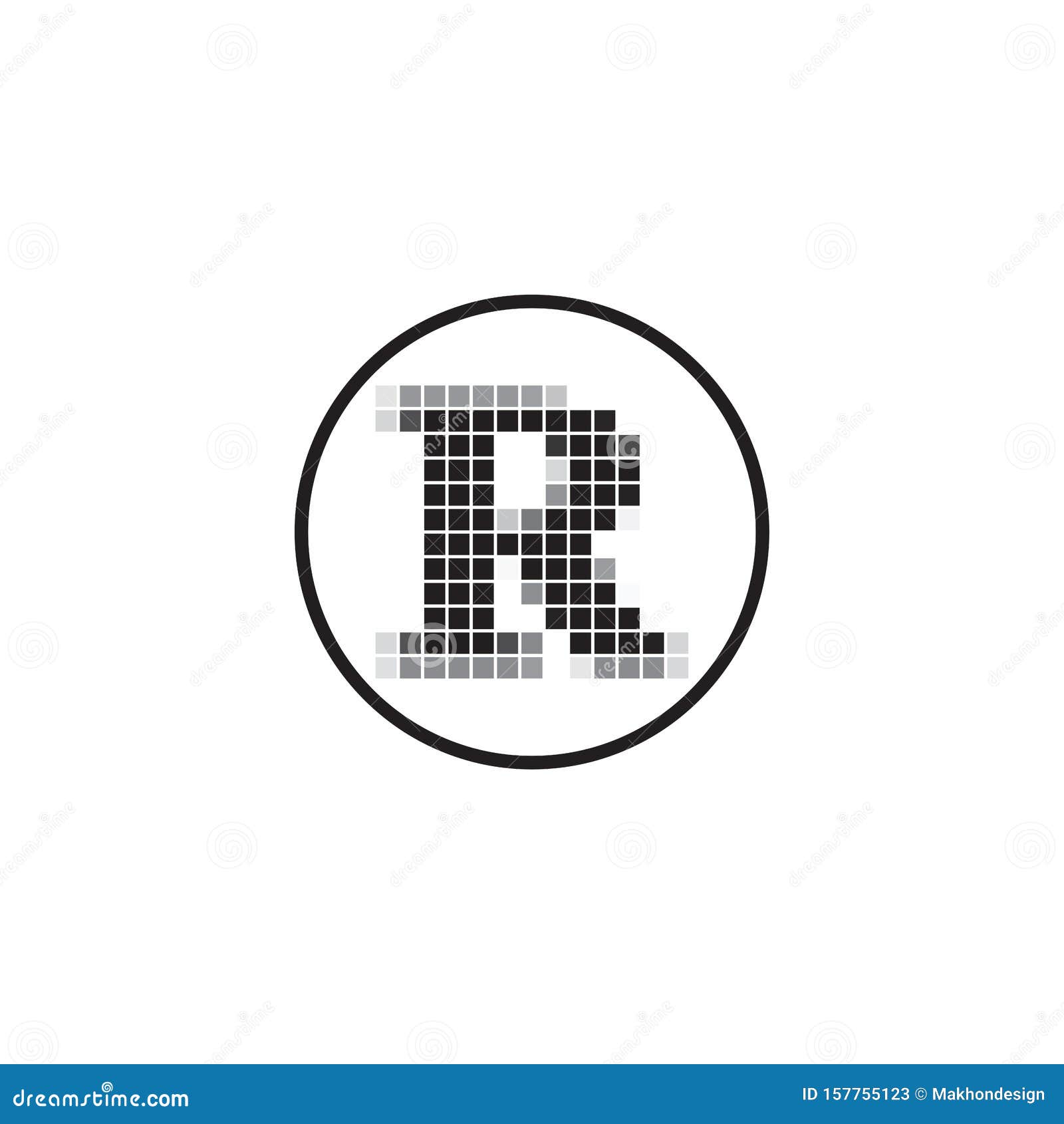 R Lettre Pixel Motion Logo Design, Pixel Square R Letter Vector Logo ...