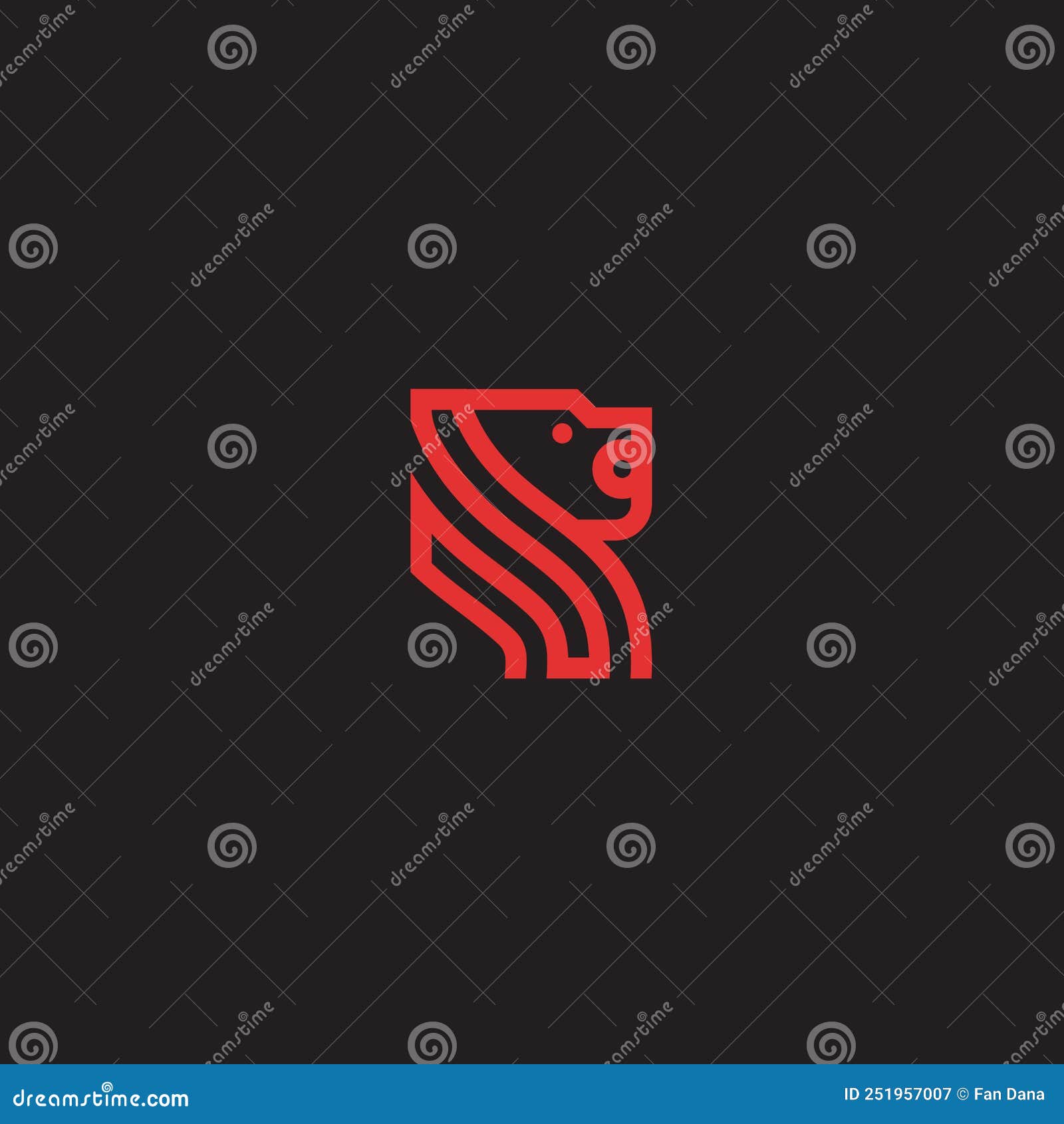 R Lion Logo Design Vector Illustration Stock Vector - Illustration of ...
