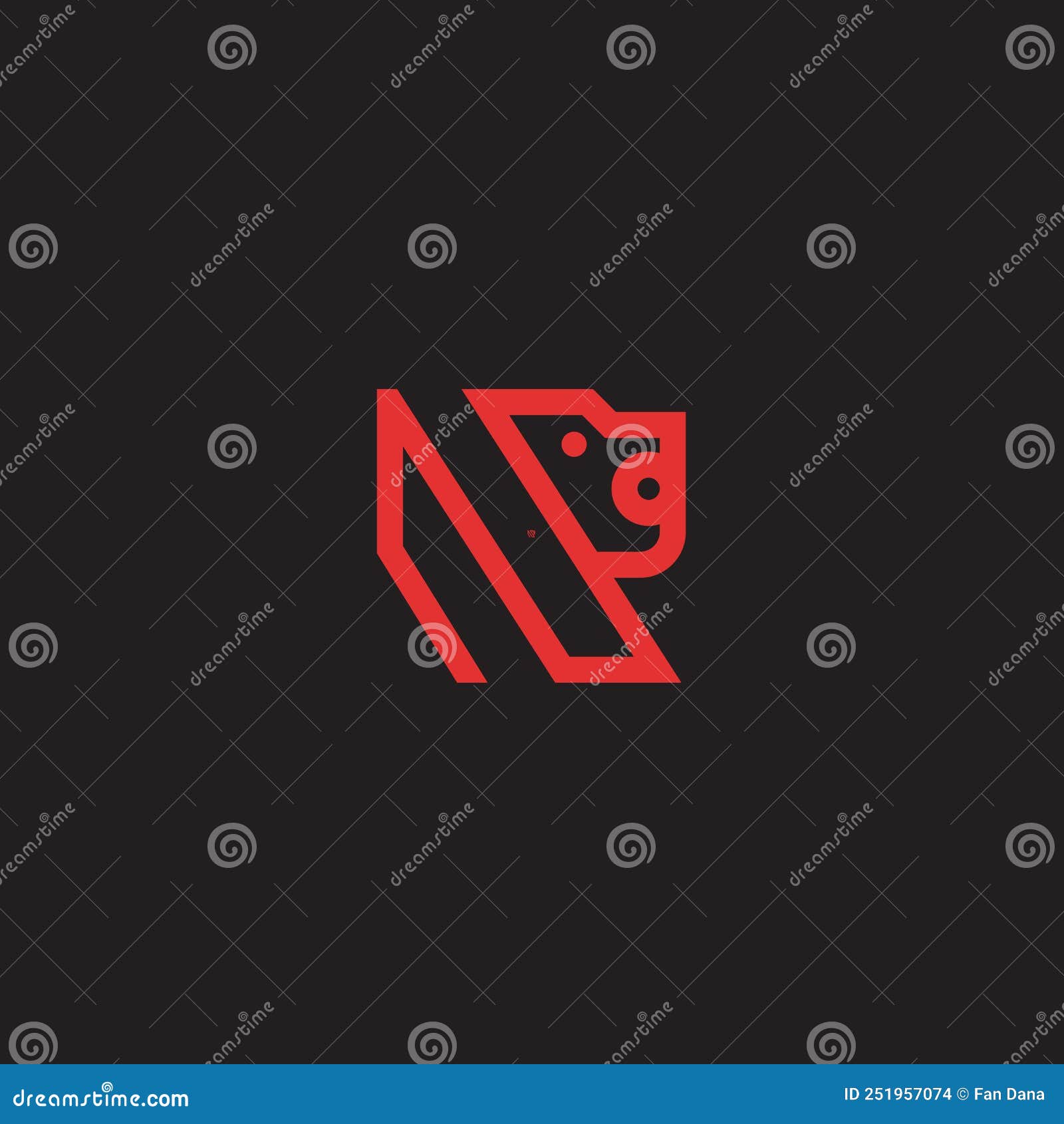 R Lion Logo Design Vector Illustration Stock Vector - Illustration of ...