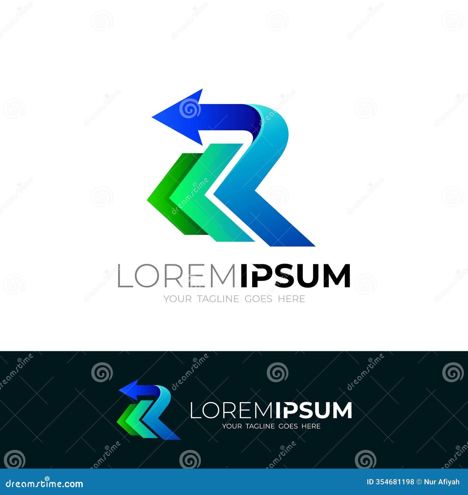 R Logo and Arrow Design Company, Triangle Logos Stock Vector ...