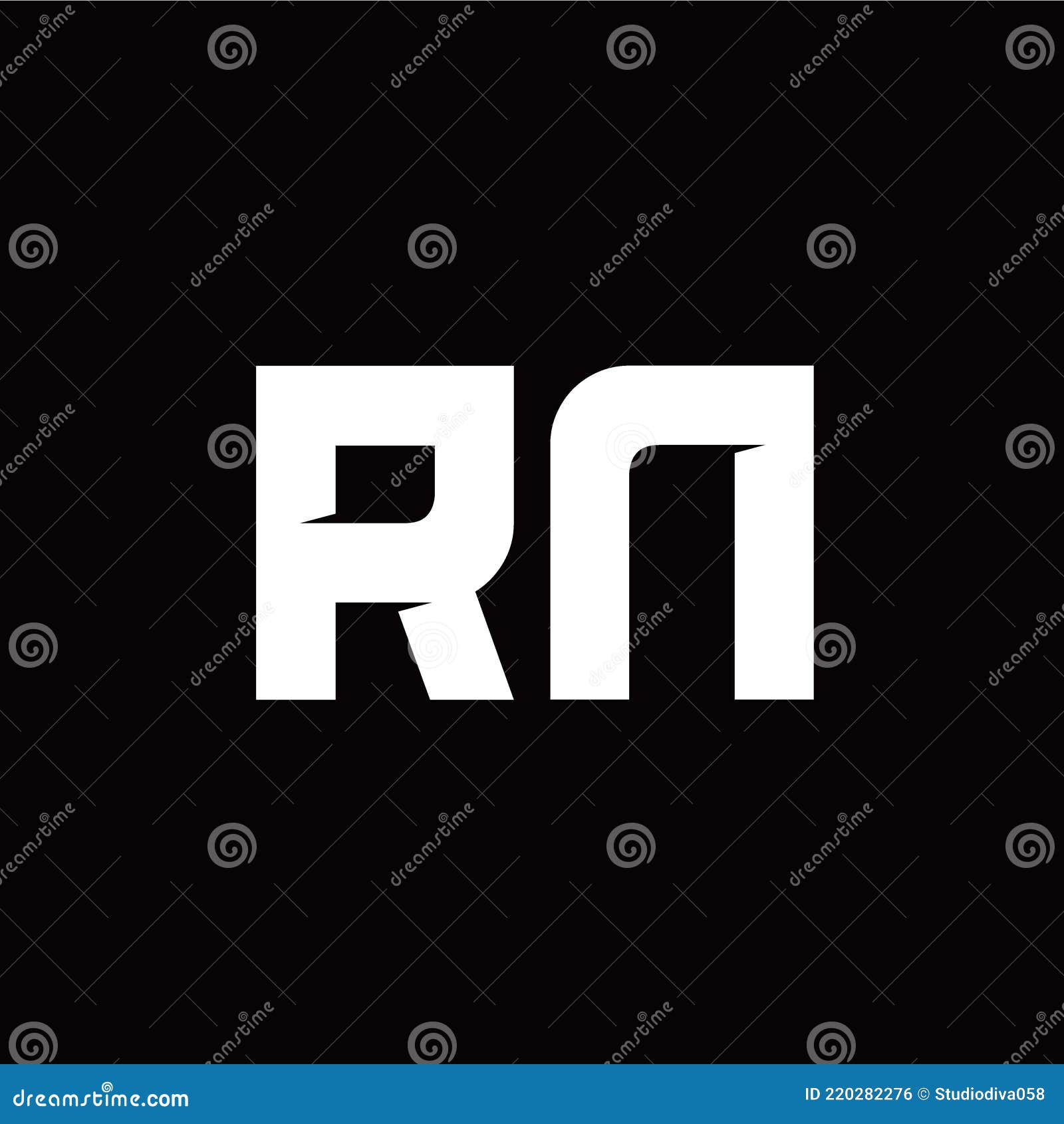R N Letter Monogram Style Initial Logo Template Stock Illustration ...