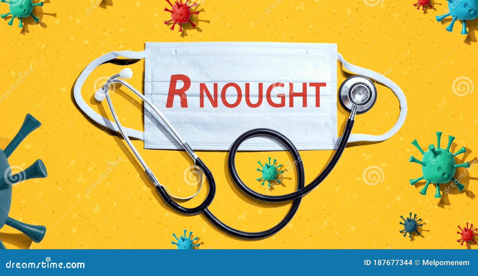 R Nought Theme with Mask and Stethoscope Stock Photo - Image of ...