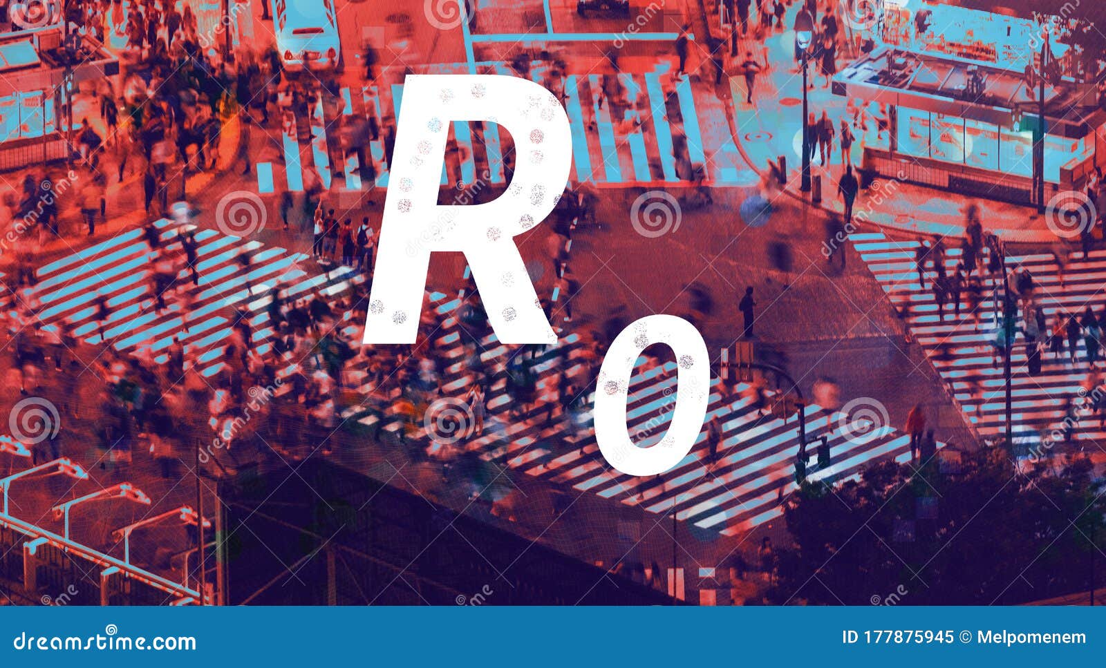 R Nought Theme with People Crossing an Intersection Stock Image - Image ...