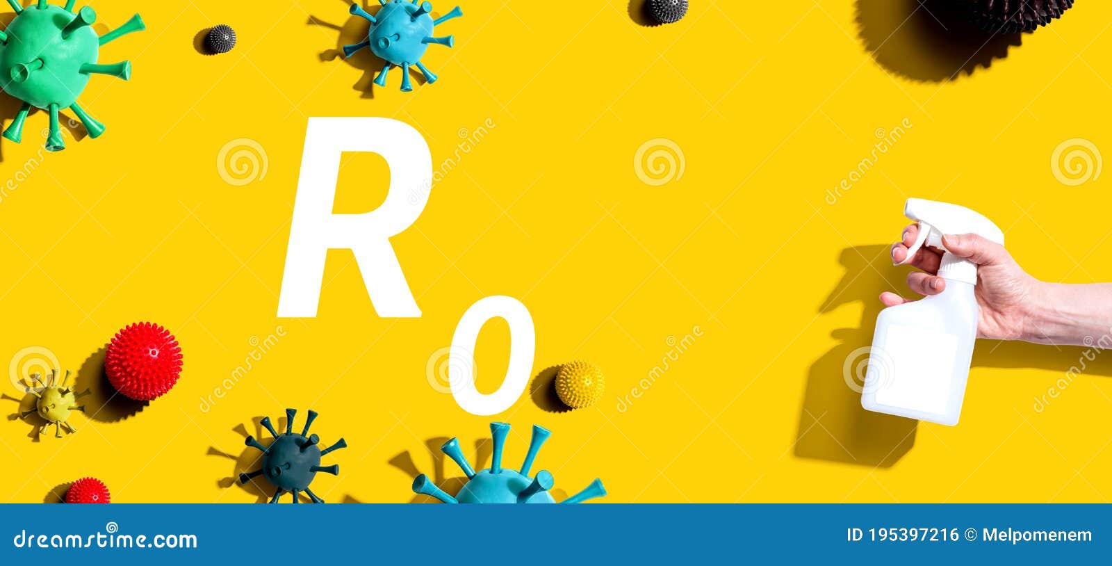 R Nought Theme with Spray and Viruses Stock Photo - Image of spread ...