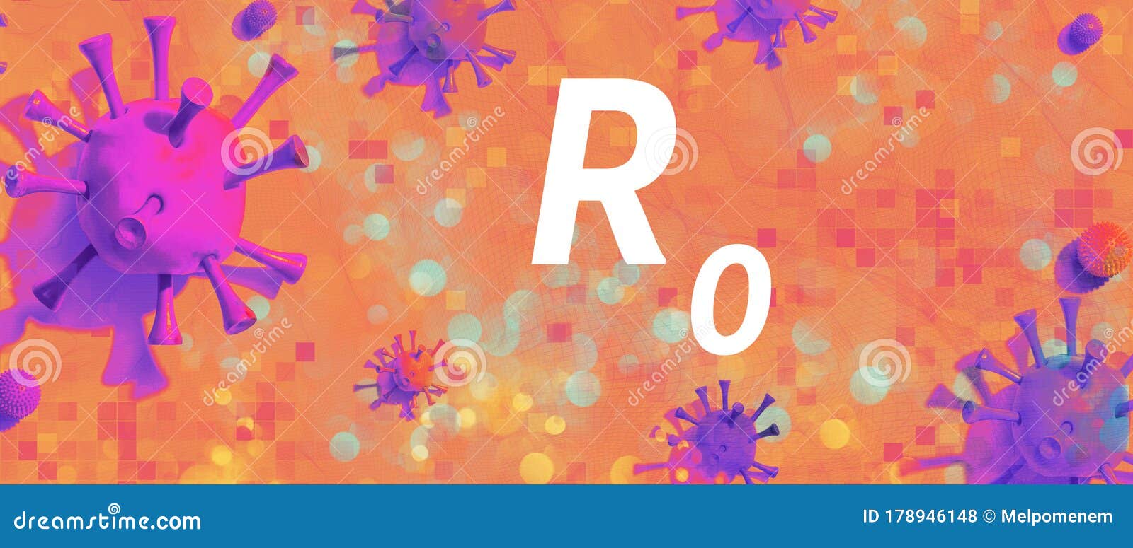 R Nought Theme with Viral Objects Stock Illustration - Illustration of ...