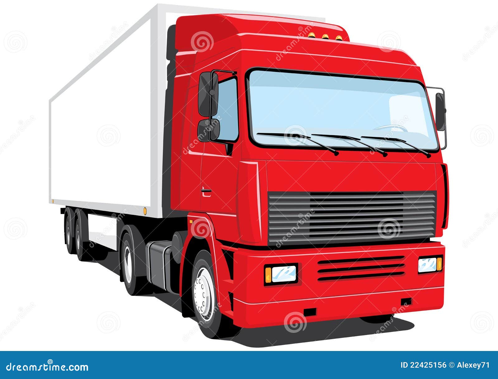 Röd halv lastbil stock illustrationer. Illustration av vitt - 22425156