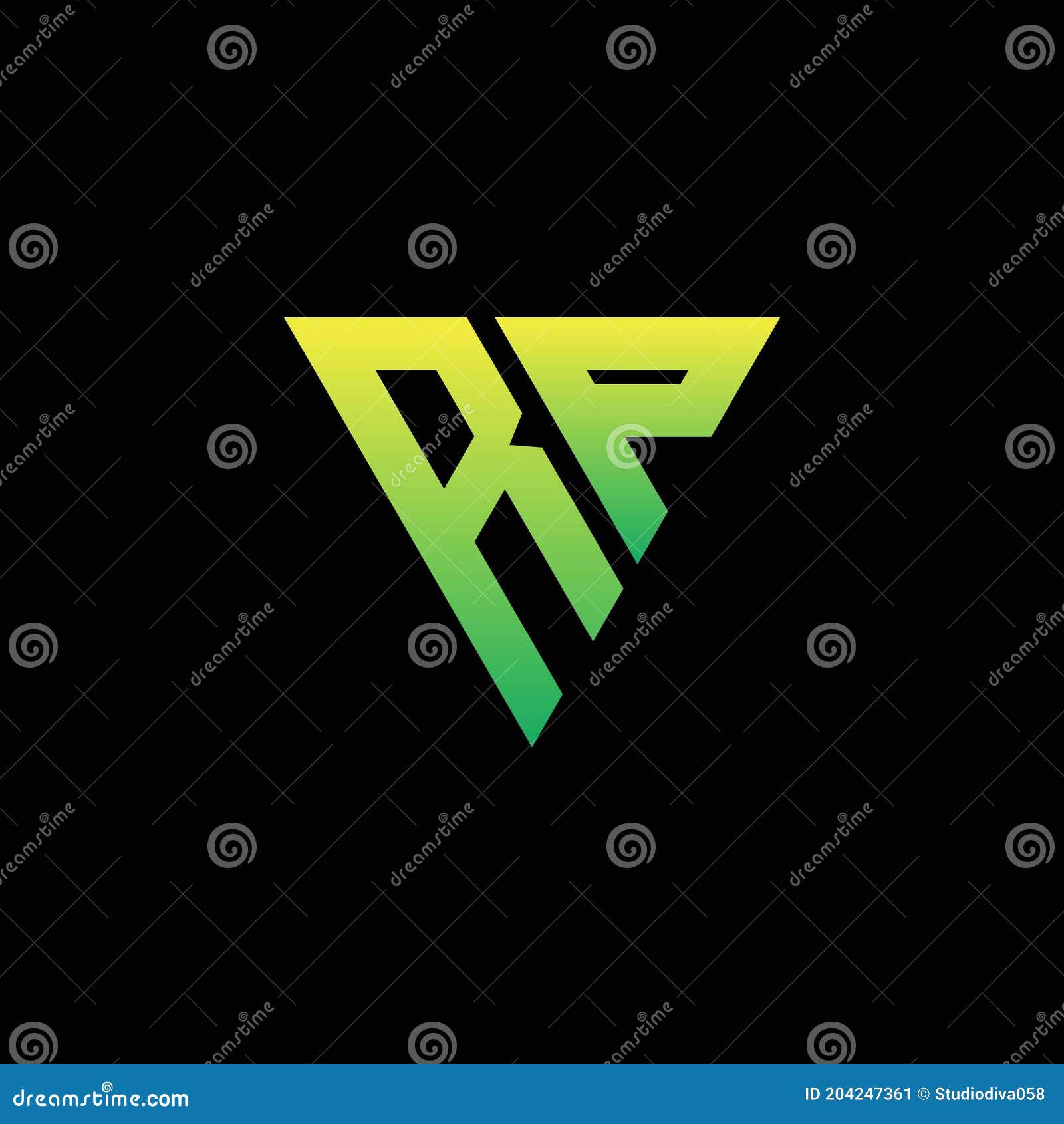 R P Initial Triangle Logo Monogram with Triangle Shape Stock Vector ...