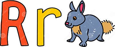 R is for rabbit stock vector. Illustration of aids, teaching - 1172112