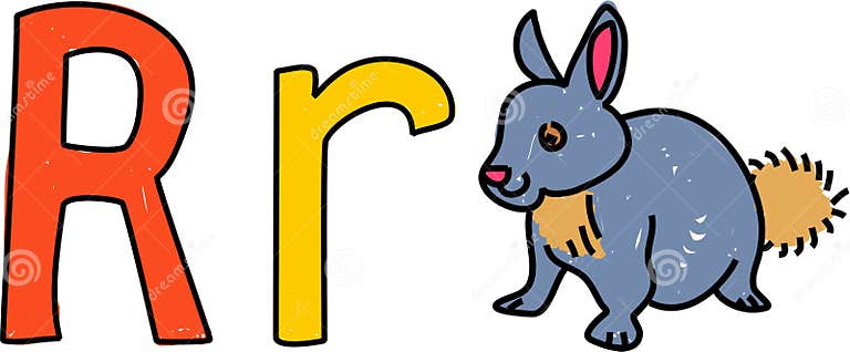 R is for rabbit stock vector. Illustration of aids, teaching - 1172112