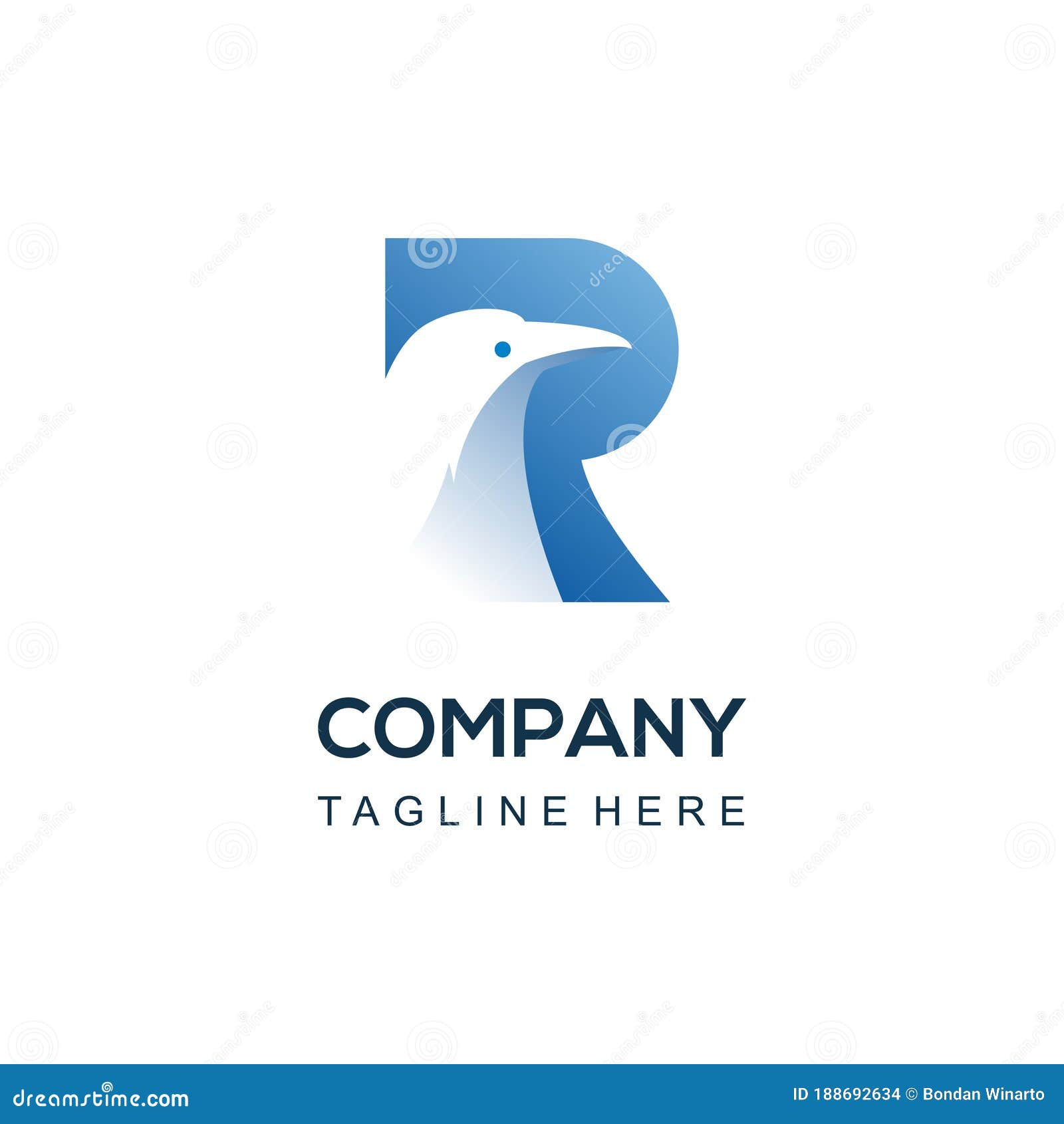 R raven bird logo stock illustration. Illustration of raven - 188692634