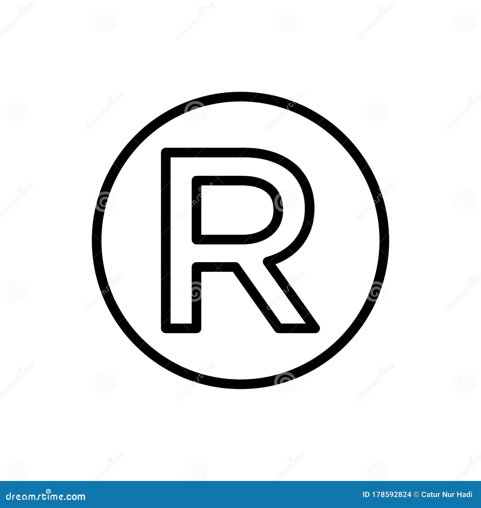 R Registered Icon Vector Flat Design Trendy Stock Vector - Illustration ...