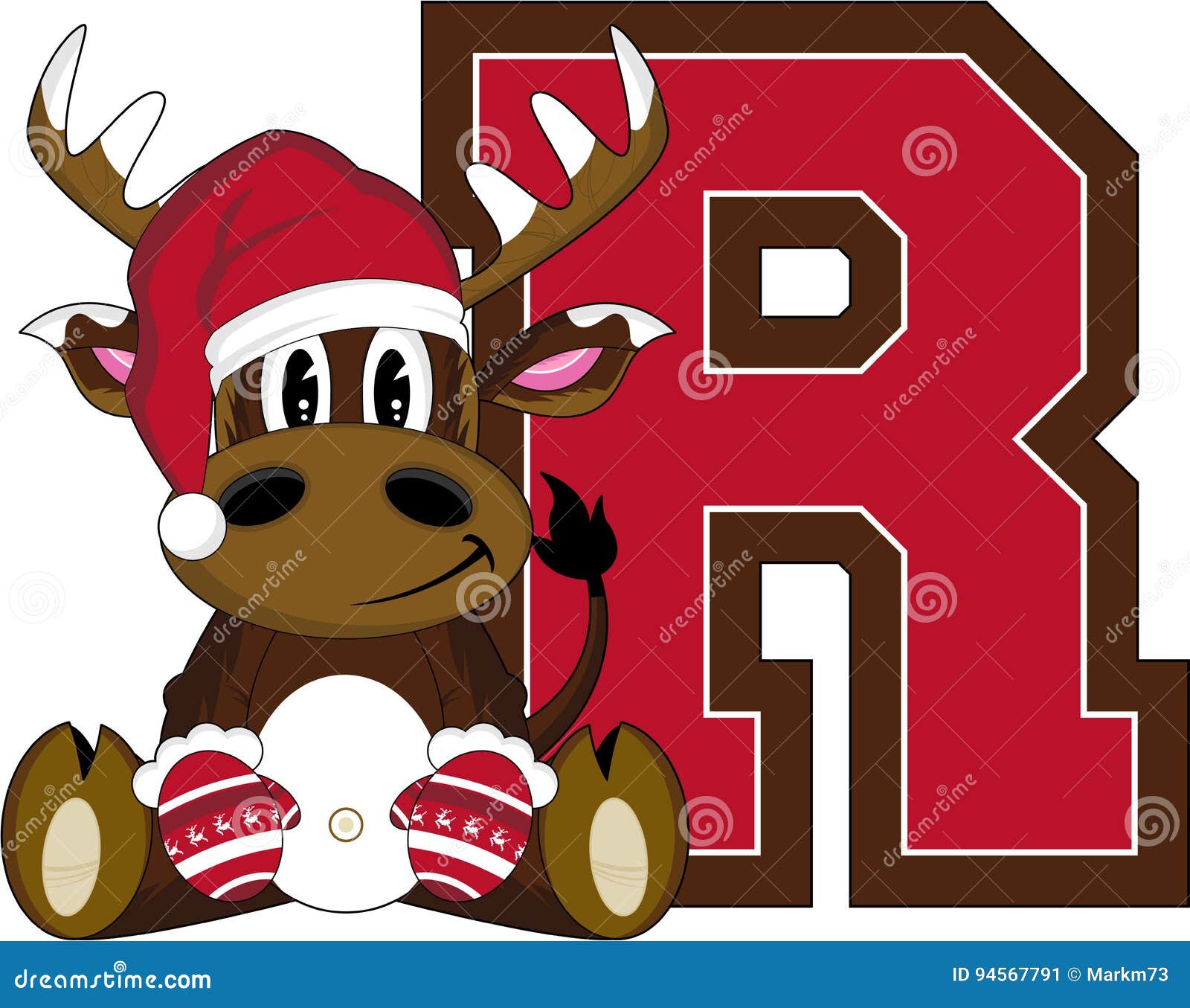 R is for Reindeer stock vector. Illustration of adorable - 94567791