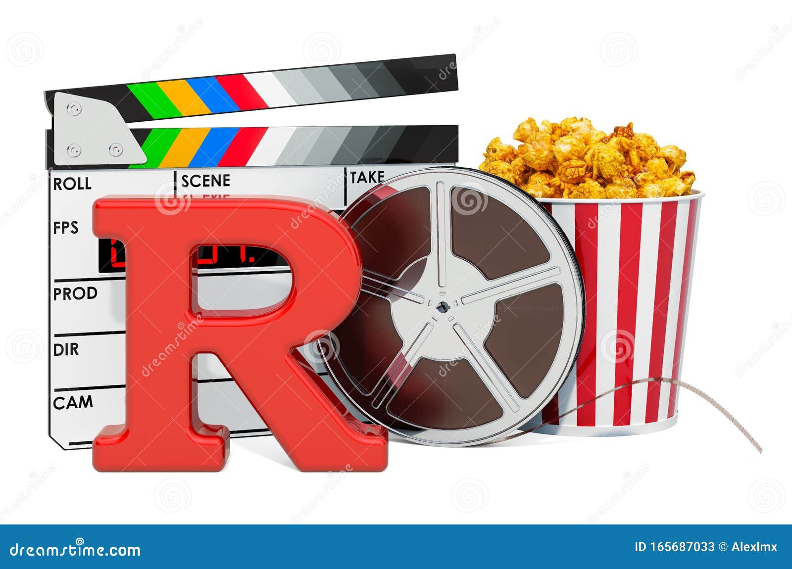 R â€“ Restricted, Film Rating System Concept. 3D Rendering Stock ...