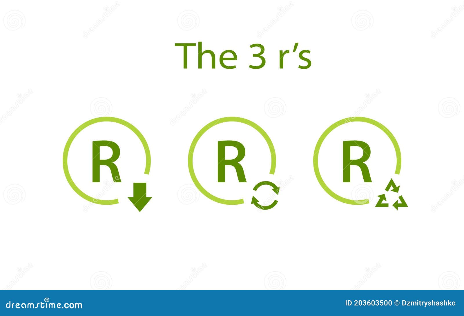 The 3 R`s design icon stock vector. Illustration of recycling - 203603500