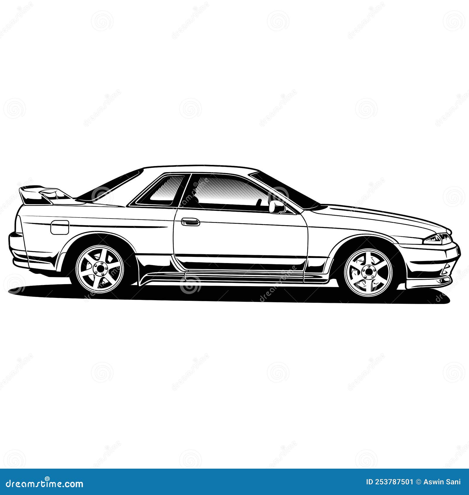 R32 Side View Car Illustration Stock Illustration - Illustration of ...