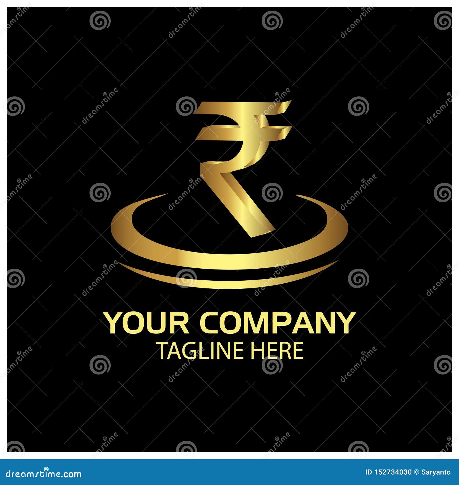 Rupee Sign on Circle, Finance Logo Vector. Gold Logo Stock Vector ...