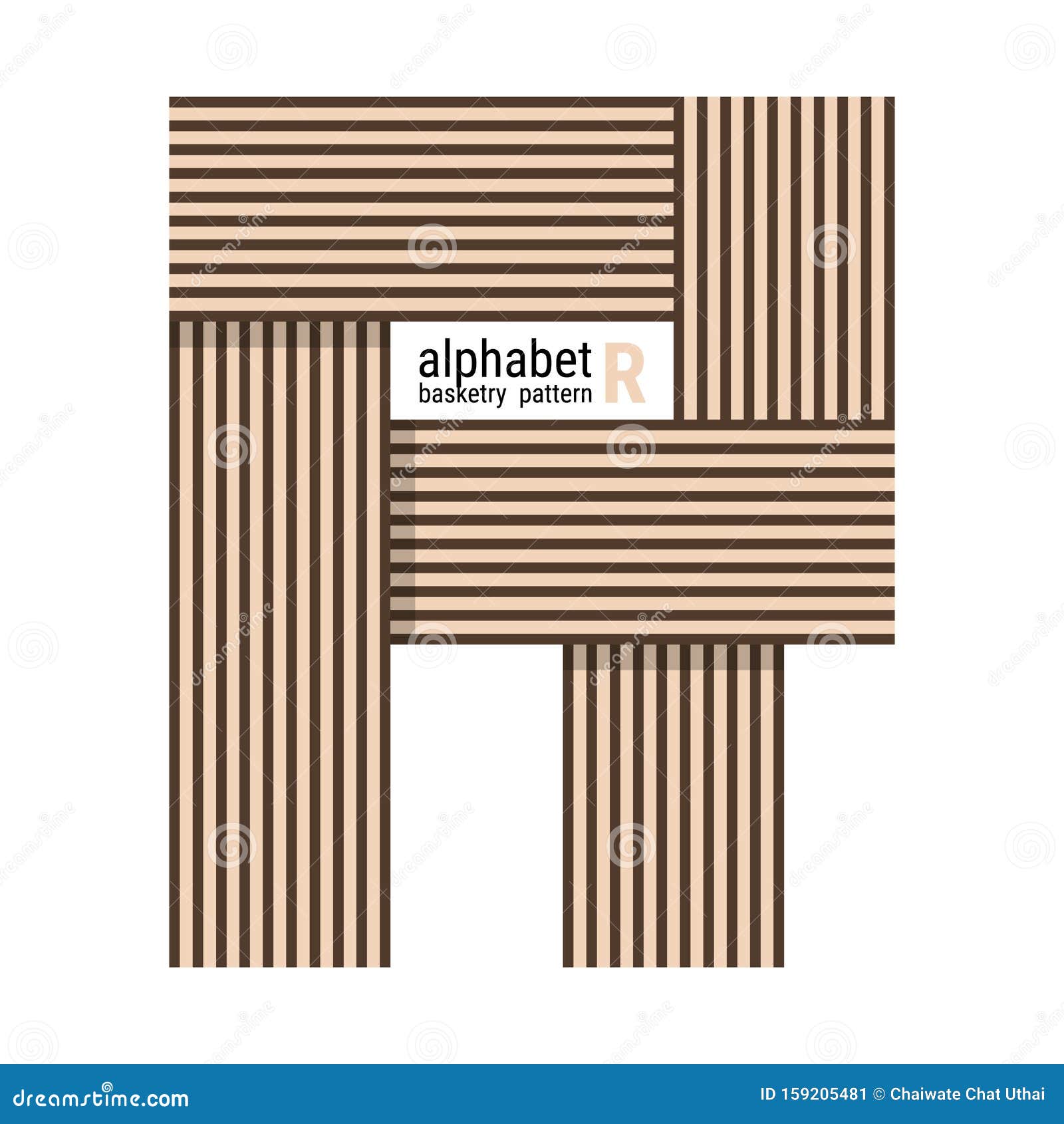 R - Unique Alphabet with Basketry Pattern Stock Vector - Illustration ...