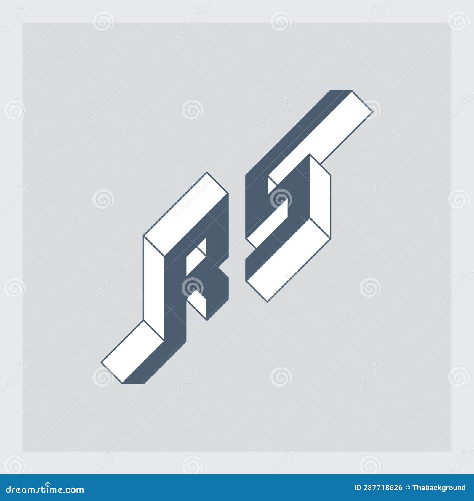 R and 5 Vector Logo. R5 - Monogram or Logotype. Isometric 3d Font for ...