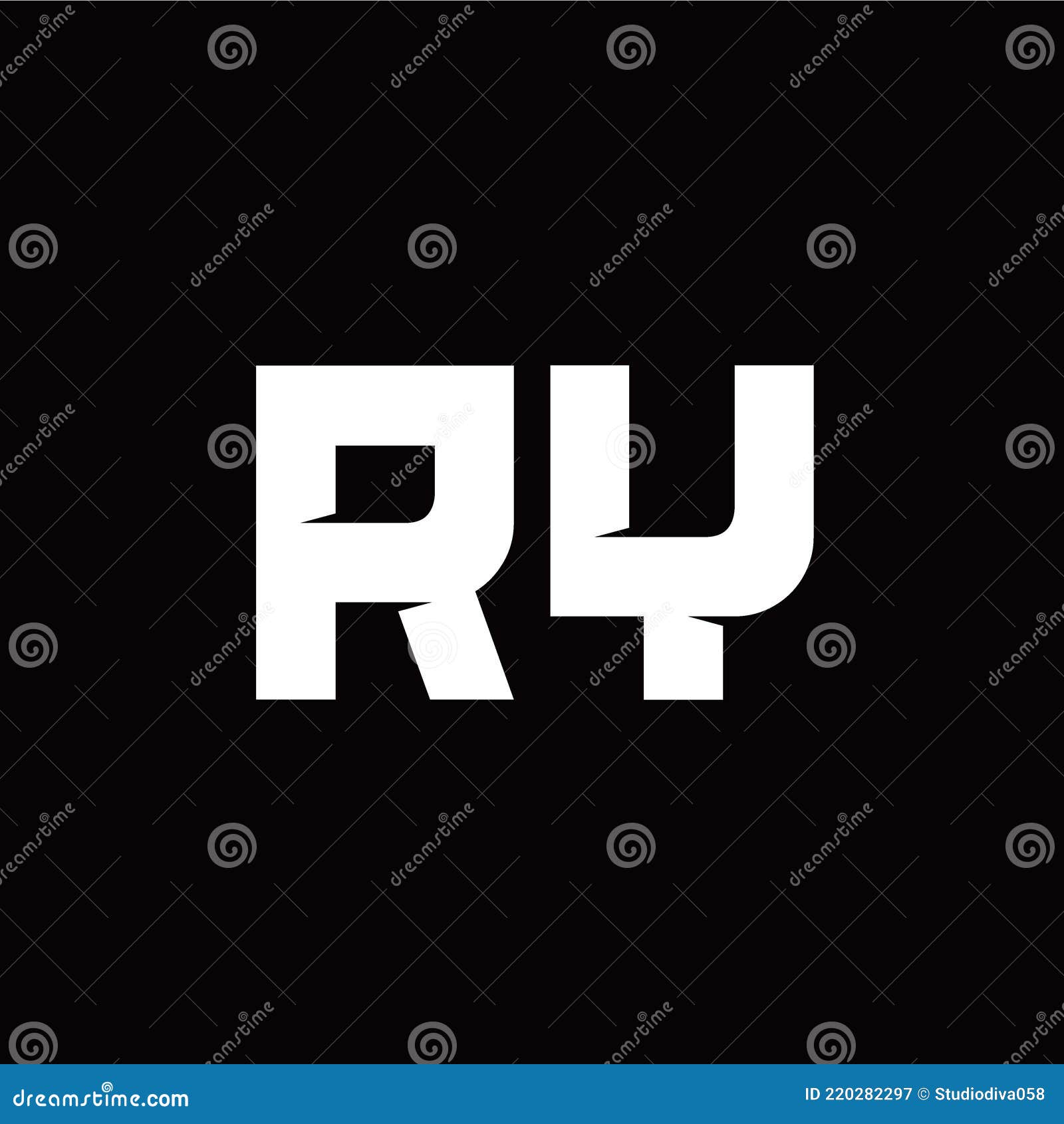 R Y Letter Monogram Style Initial Logo Template Stock Illustration ...