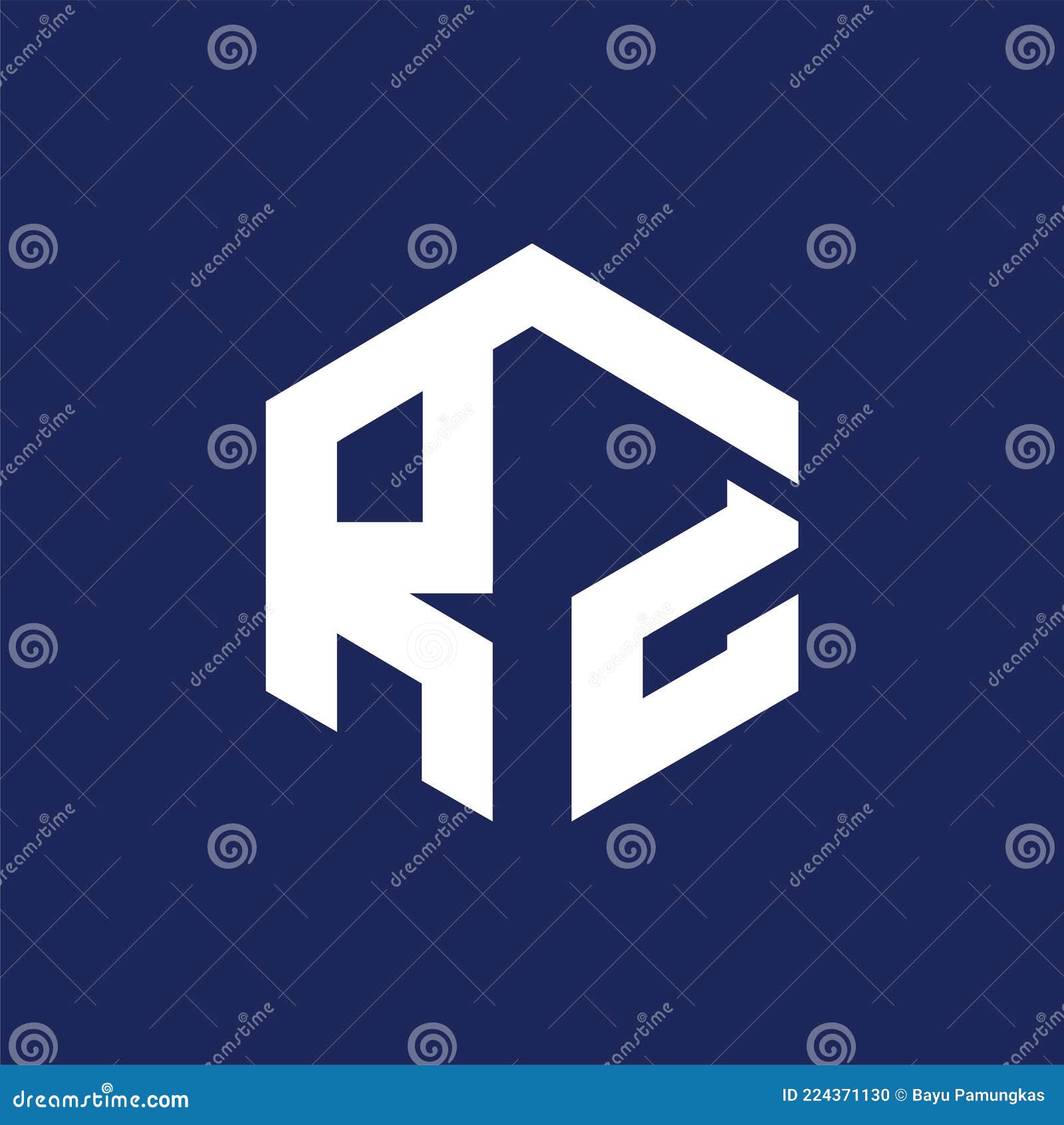 R Z Initial Letter Hexagonal Logo Vector Stock Vector - Illustration of ...