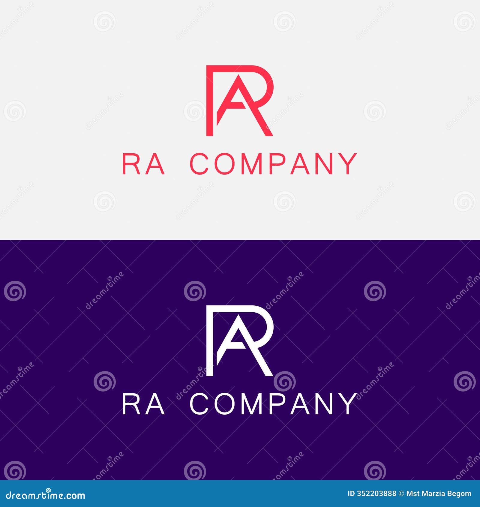 RA, AR Abstract Letters Logo Monogram. Initial RA Logo Design Vector Stock Illustration ...