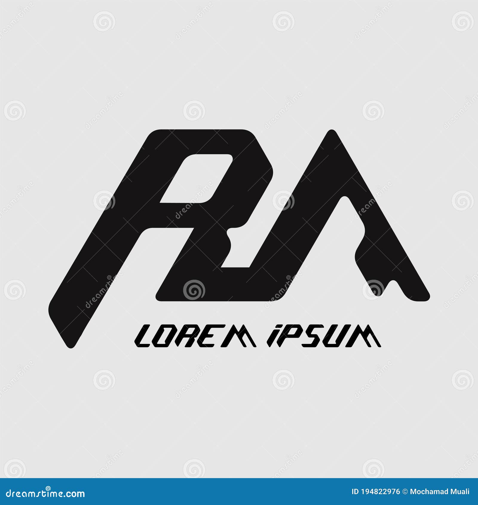 RA Letter Logo Design with Simple Style Stock Vector - Illustration of ...