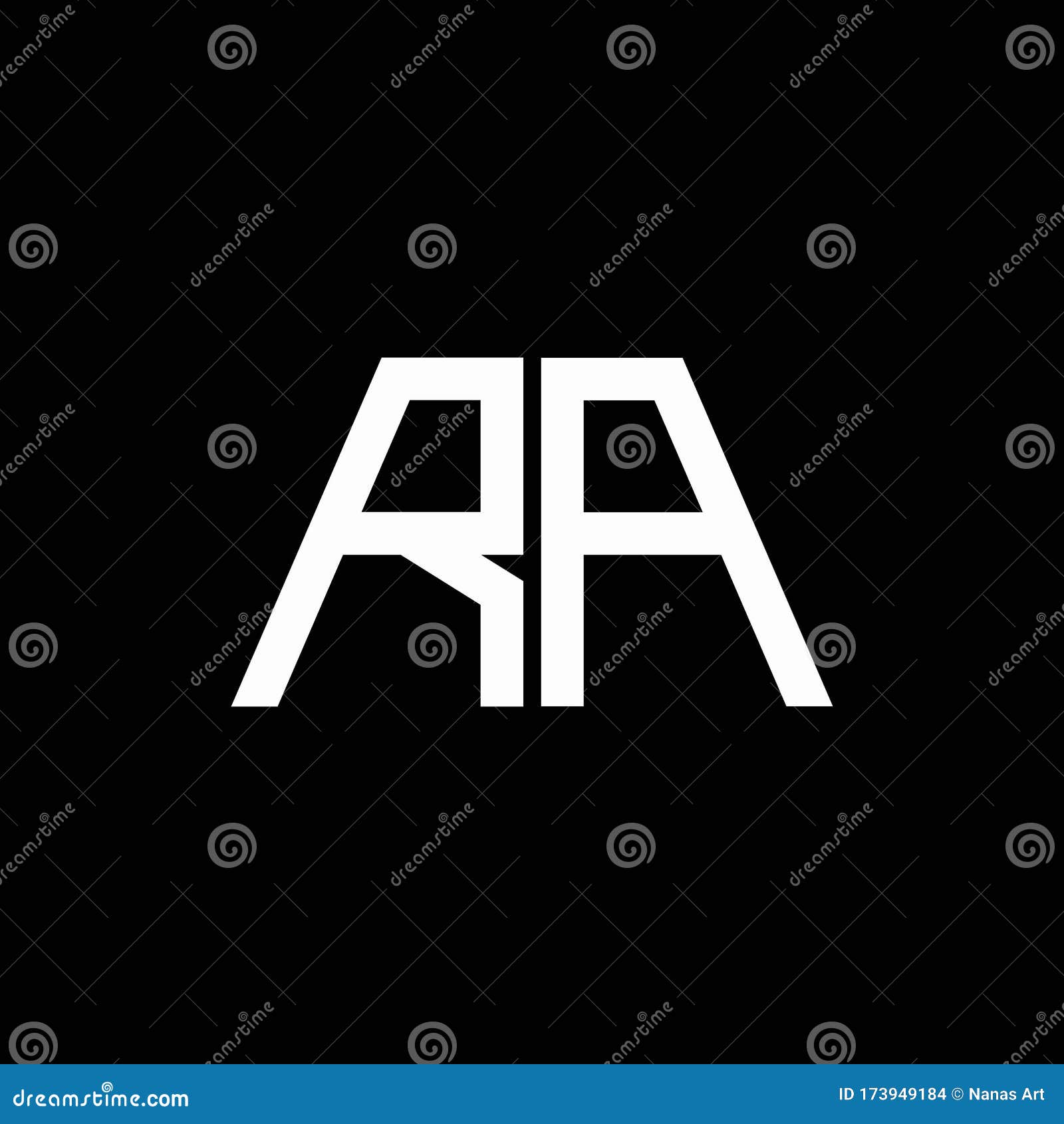 RA Logo Abstract Monogram Isolated on Black Background Stock Vector ...