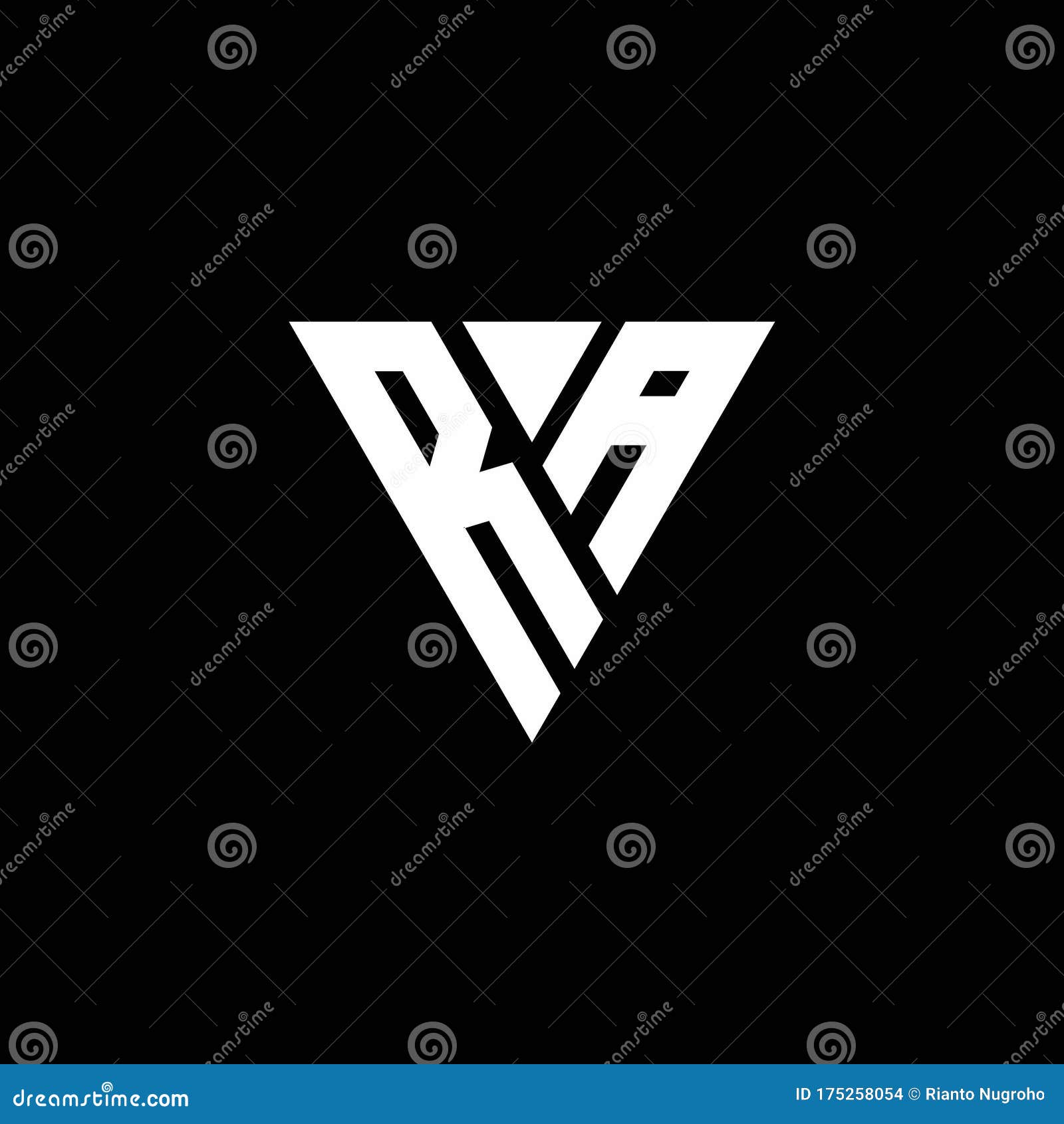RA Logo Letter Monogram with Triangle Shape Design Template Stock ...