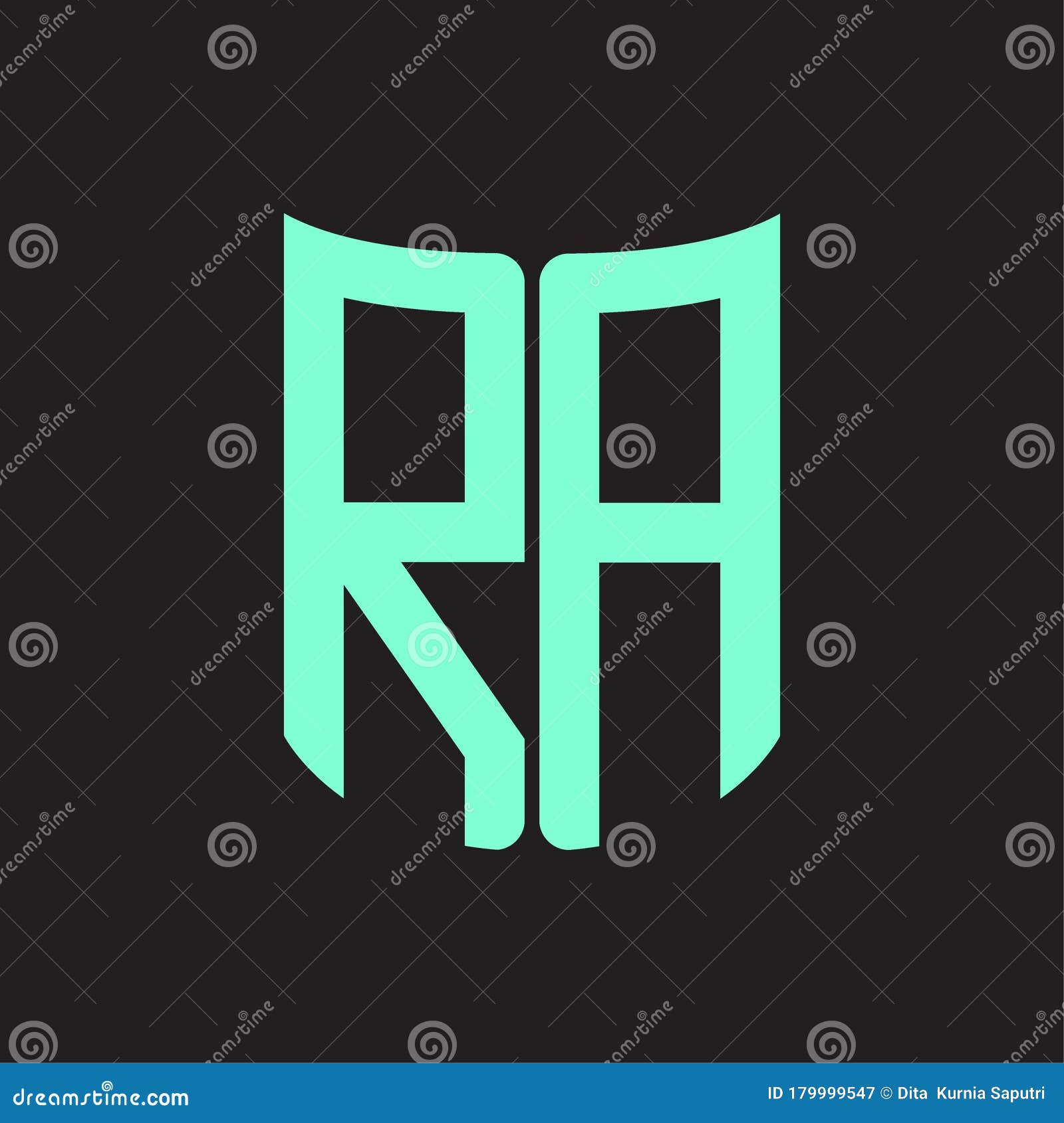 RA Logo Monogram with Ribbon Style Design Template Stock Vector ...