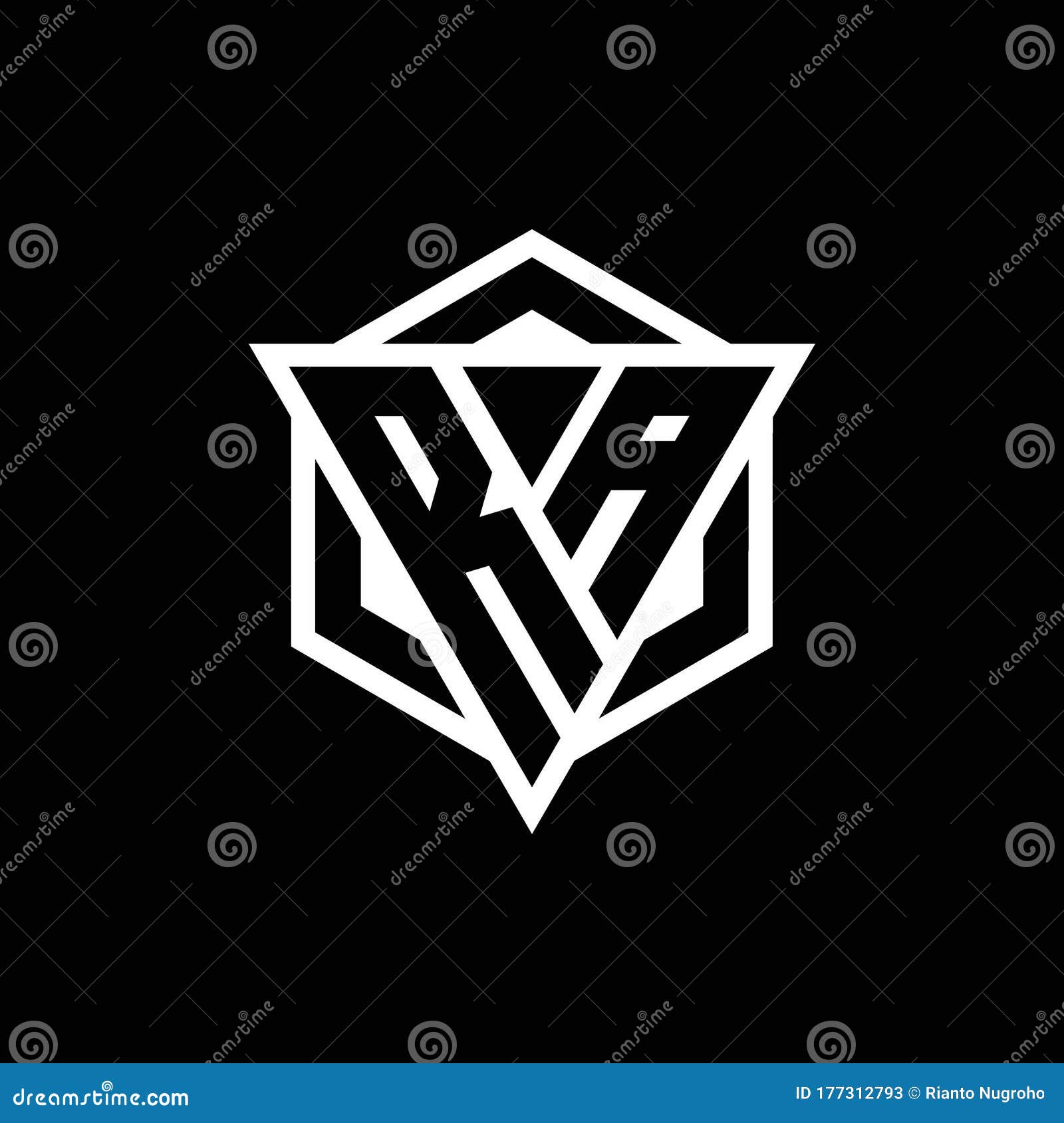 RA Logo Monogram with Triangle and Hexagon Shape Combination Stock ...