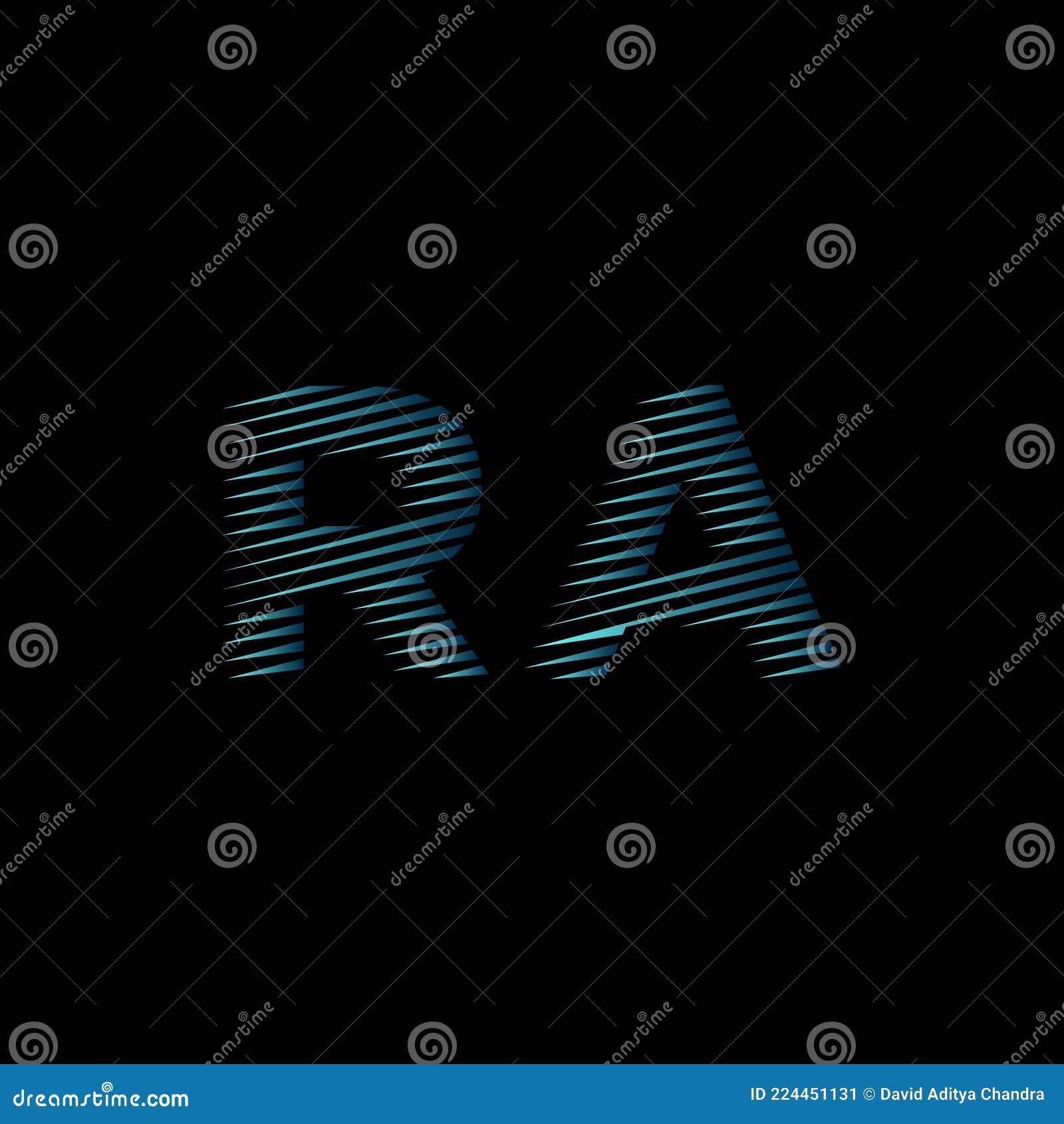 RA Monogram Lines Style Blue Light Vector Stock Vector - Illustration ...