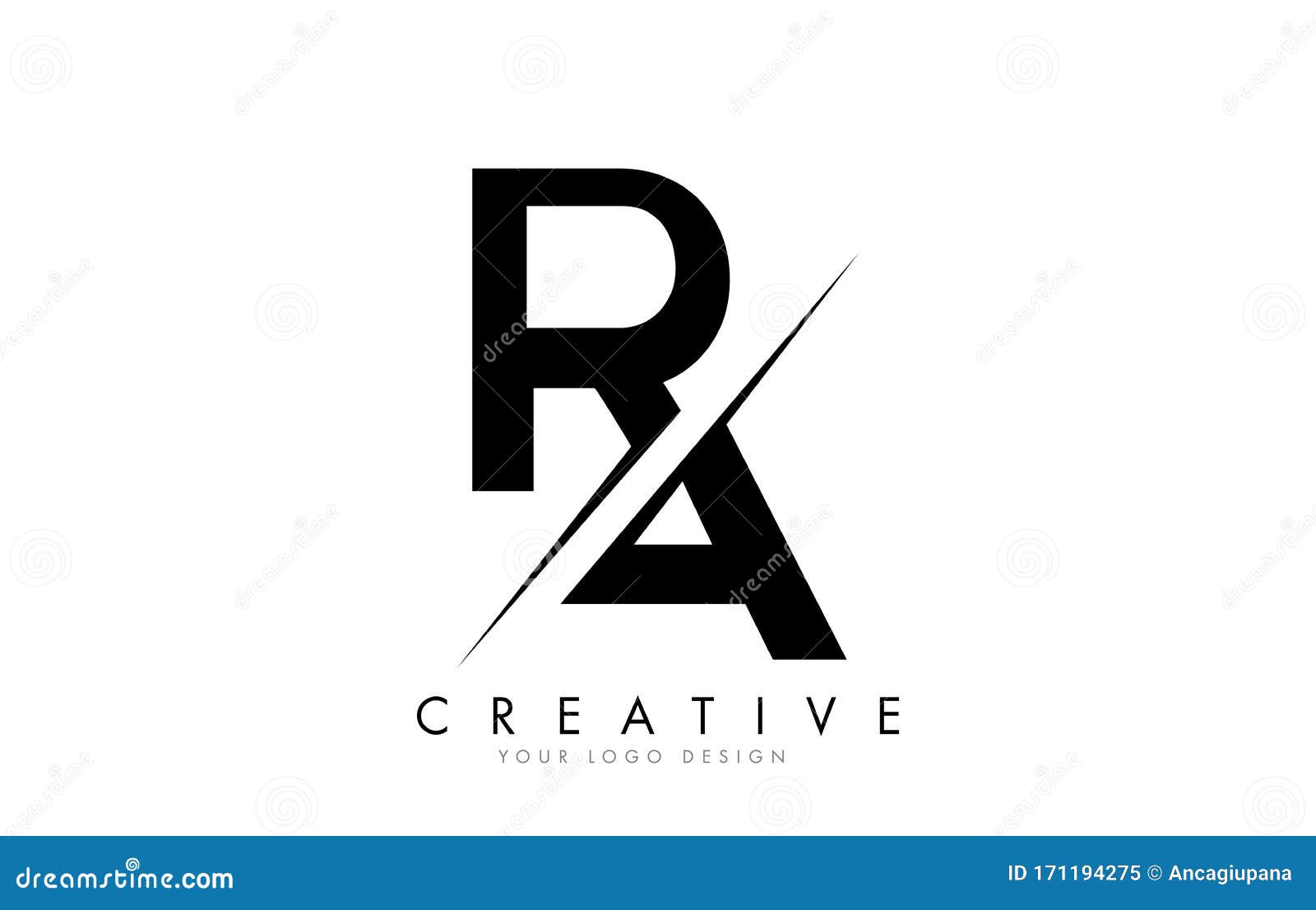 RA R a Letter Logo Design with a Creative Cut Stock Vector ...