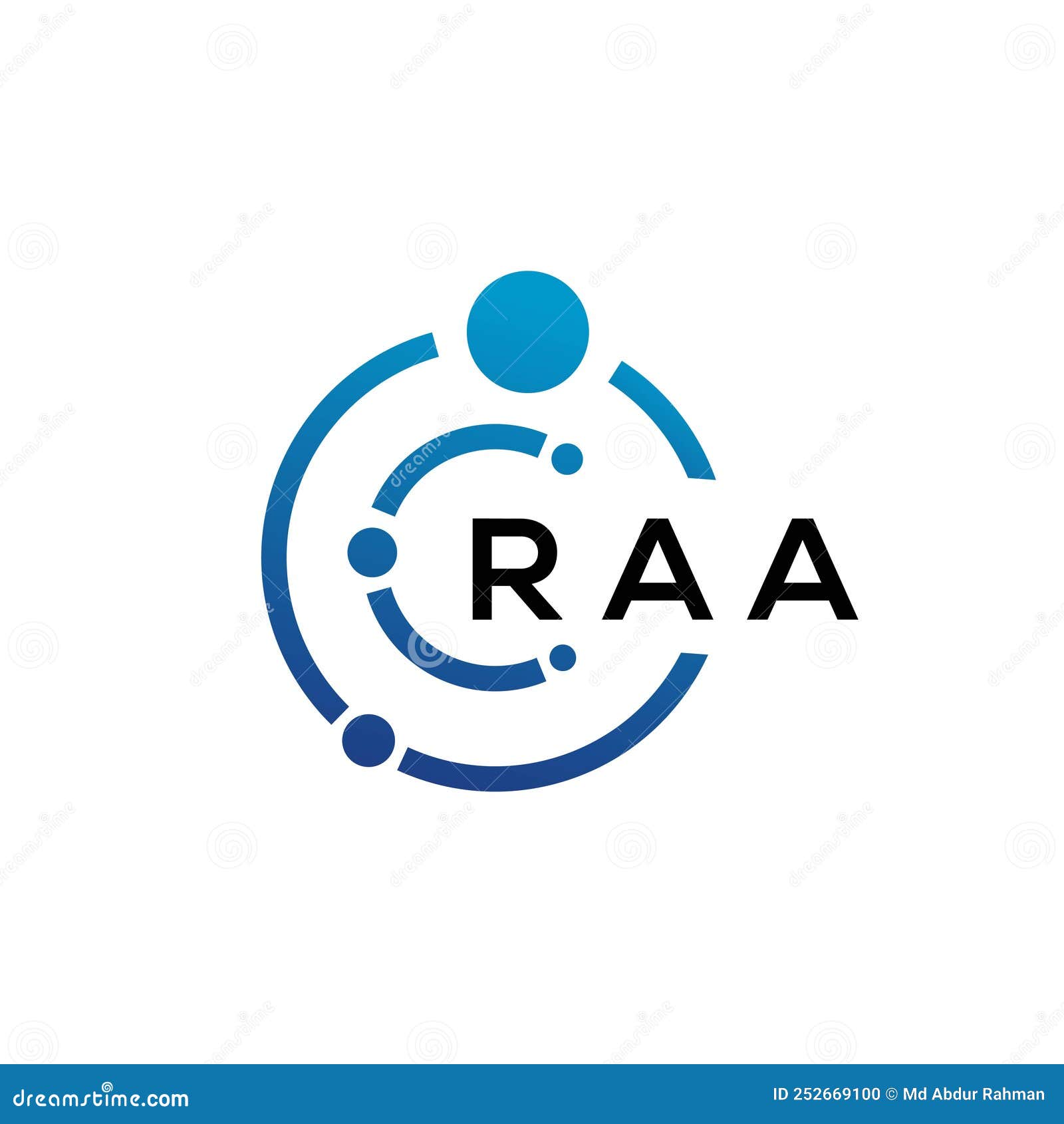 RAA Letter Technology Logo Design On White Background. RAA Creative ...