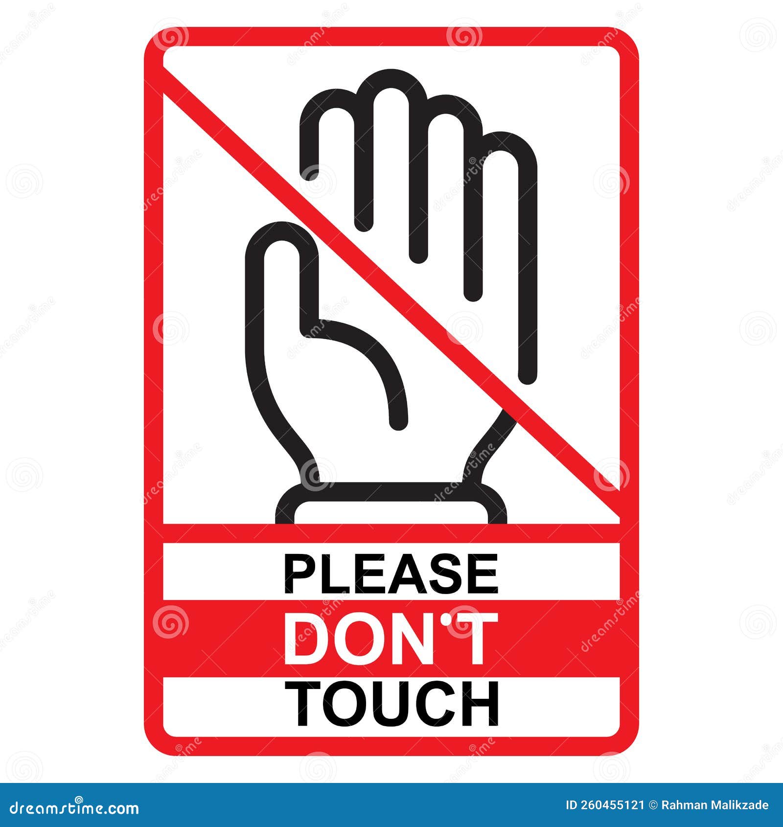 Raak Het Pictogram Niet Aan. Einde of Verboden Tekenvectorillustratie ...