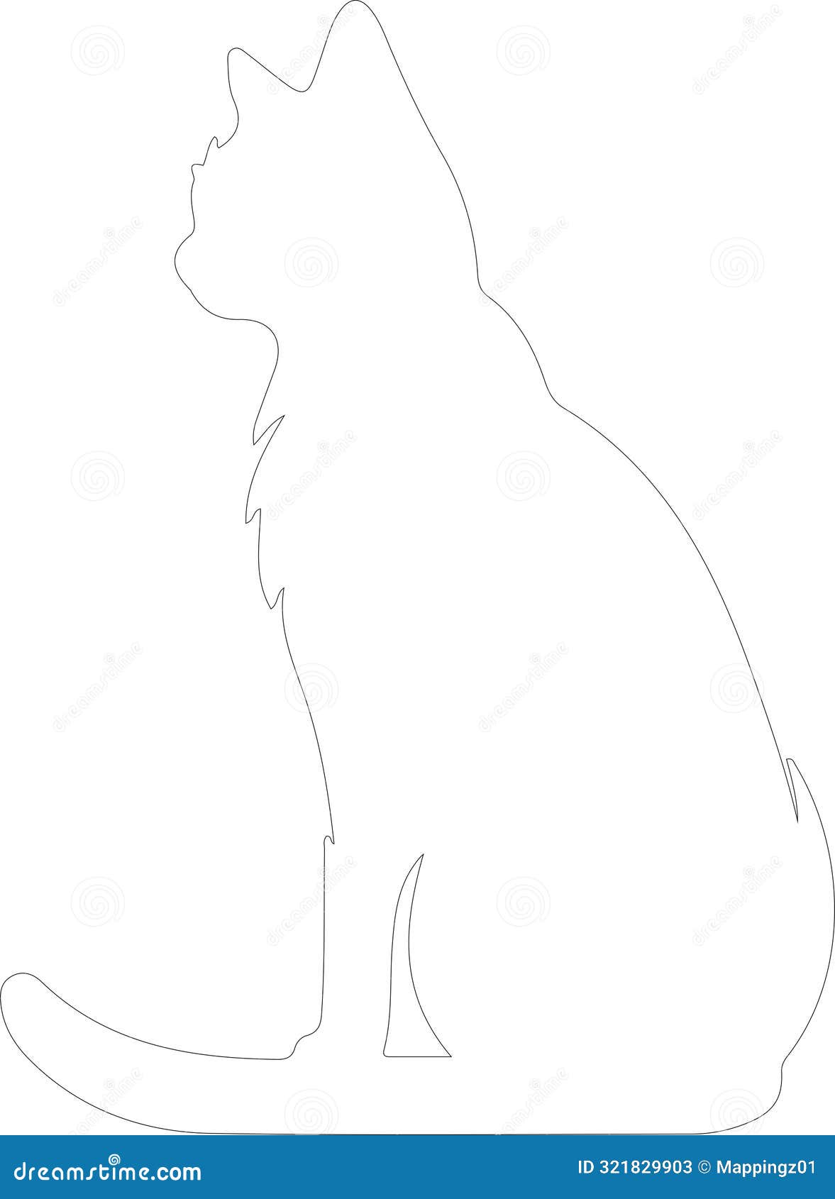 Raas Cat Outline Silhouette Generative Ai Cartoon Vector ...