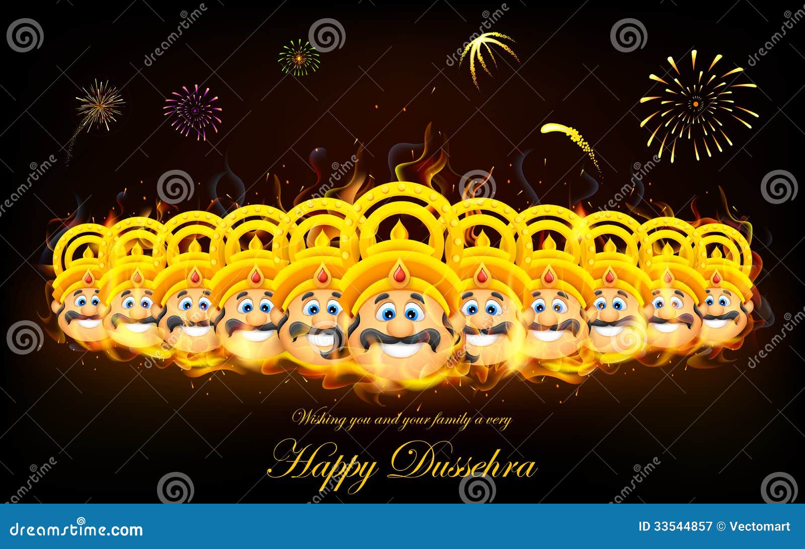 Ravan Dahan For Dusshera Celebration Cartoon Vector | CartoonDealer.com ...