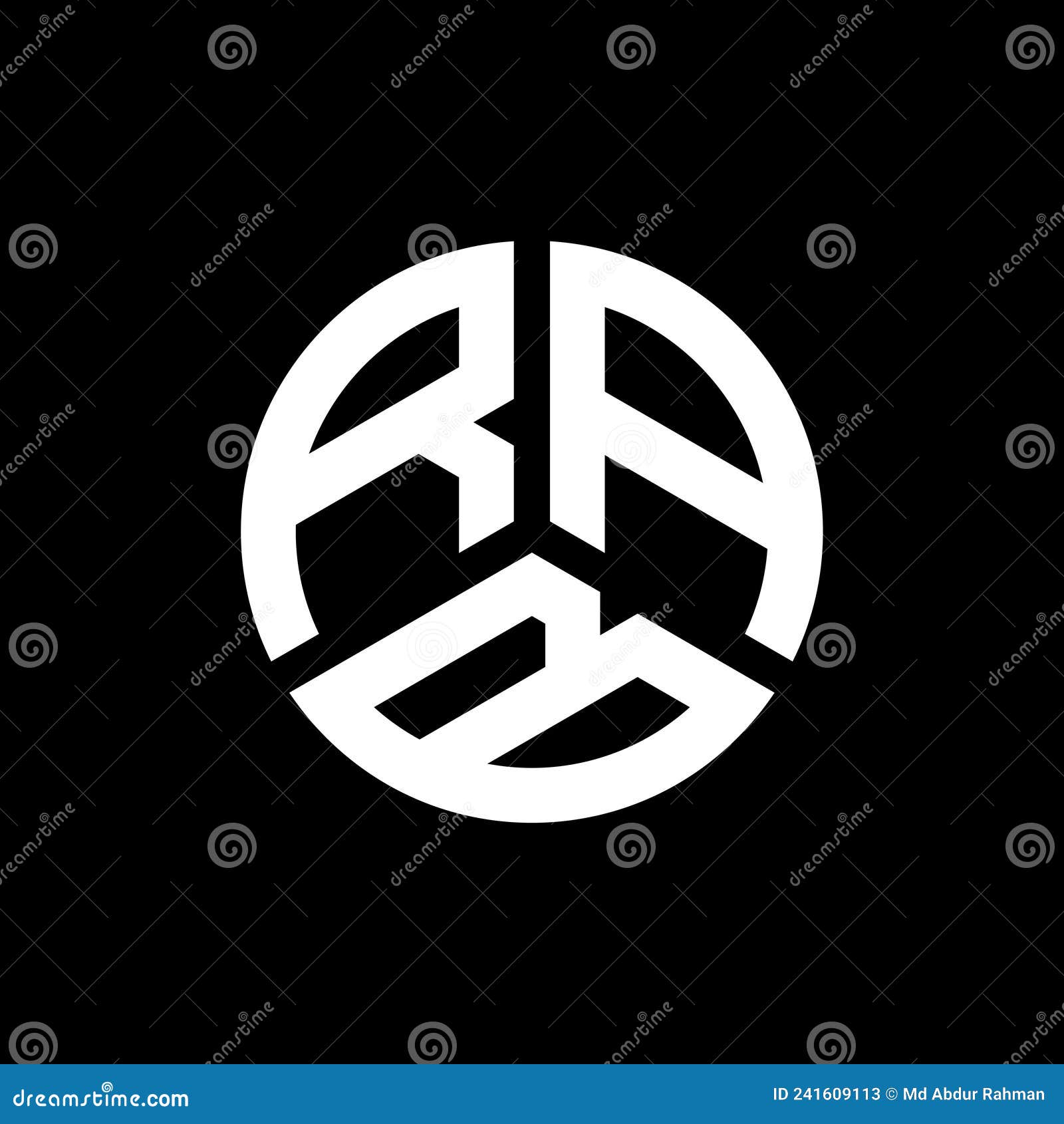 RAB Letter Logo Design on Black Background. RAB Creative Initials ...