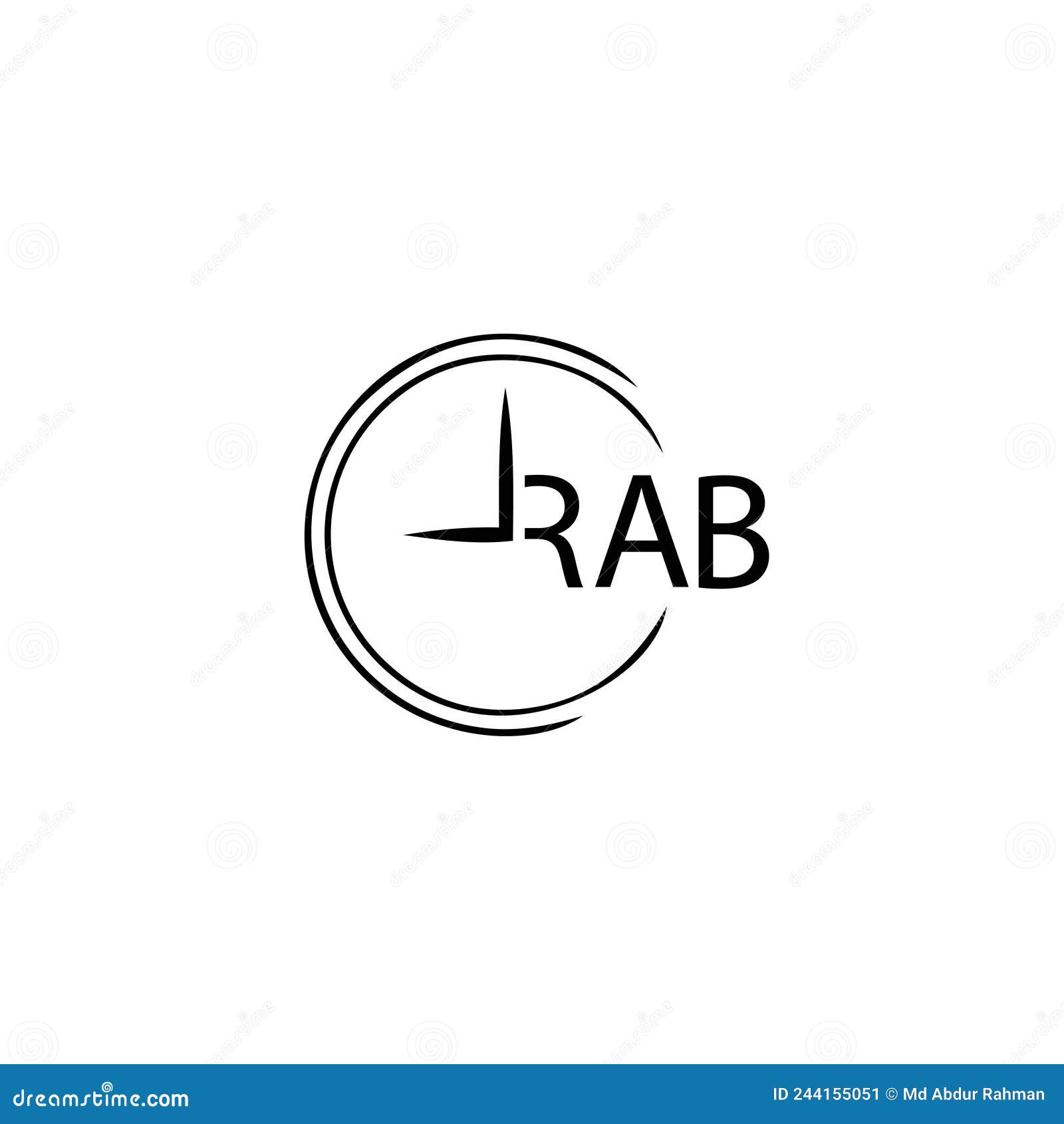 RAB Letter Logo Design On White Background. RAB Creative Initials ...