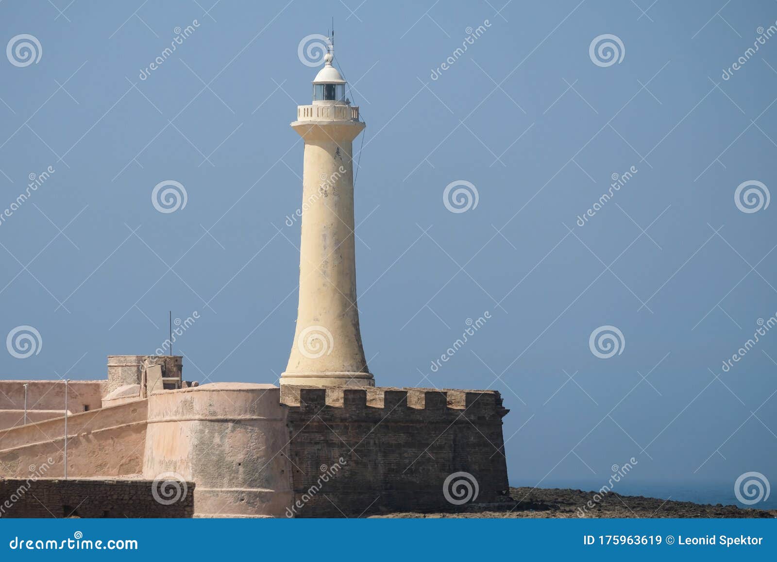 Rabat Lighthouse, Morocco stock image. Image of seaside - 175963619