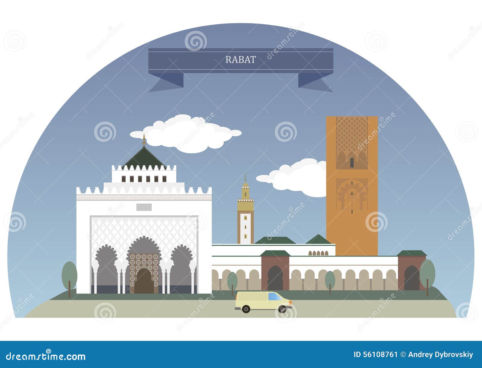 Rabat Morocco City Map In Retro Style In Golden Color. Outline Map ...