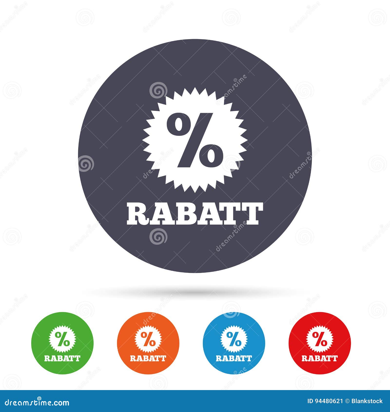 Rabatt - Kortingen in Duits Tekenpictogram Ster Vector Illustratie ...