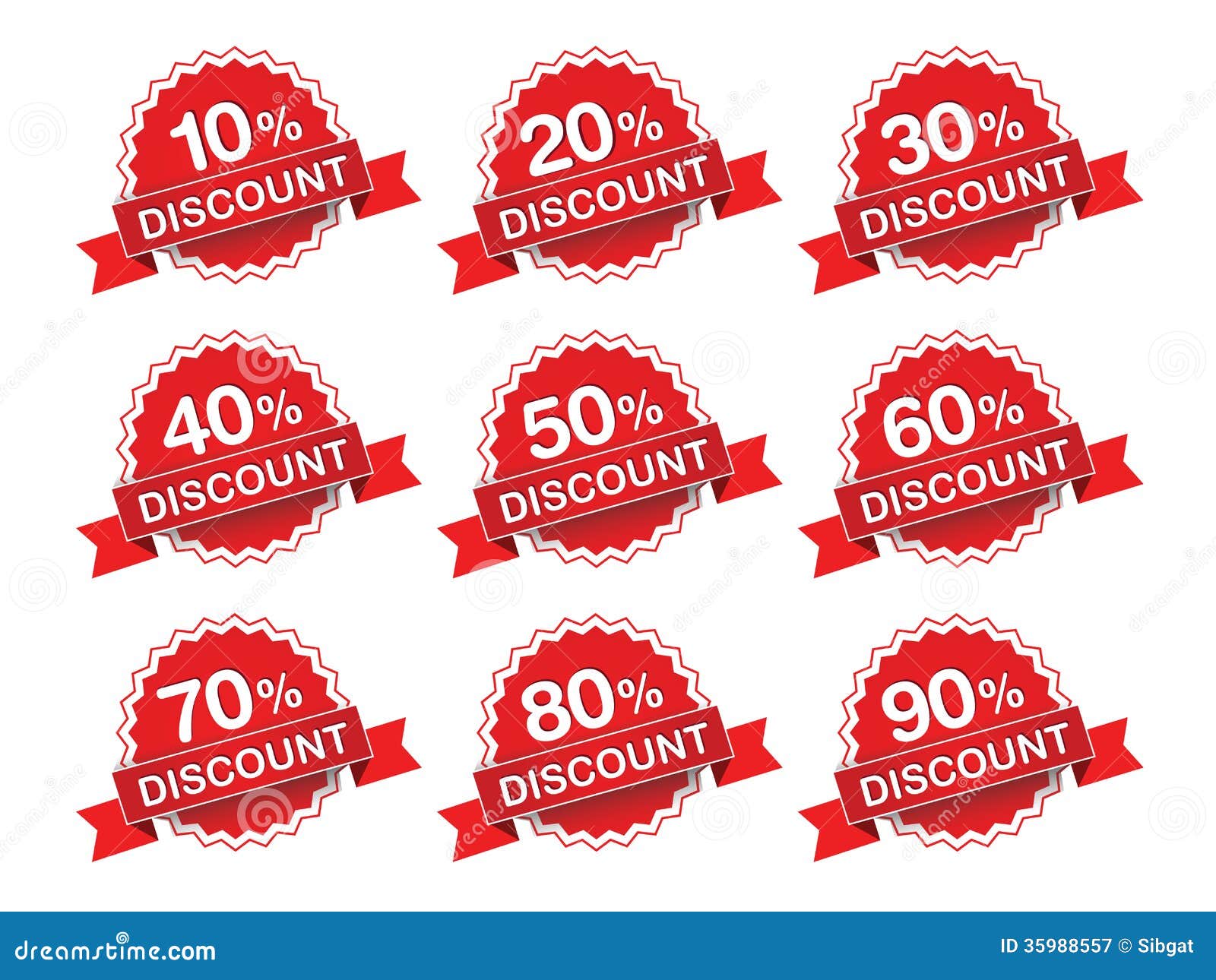 Rabattprozent-Preisaufklebertag. Vektor Abbildung - Illustration von ...