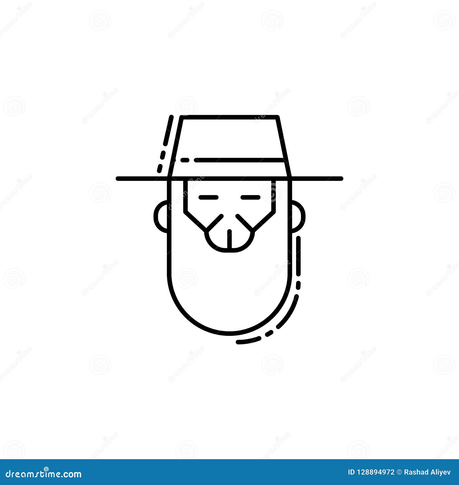 Rabbi Concept Vector Linear Icon Isolated On Transparent Background ...