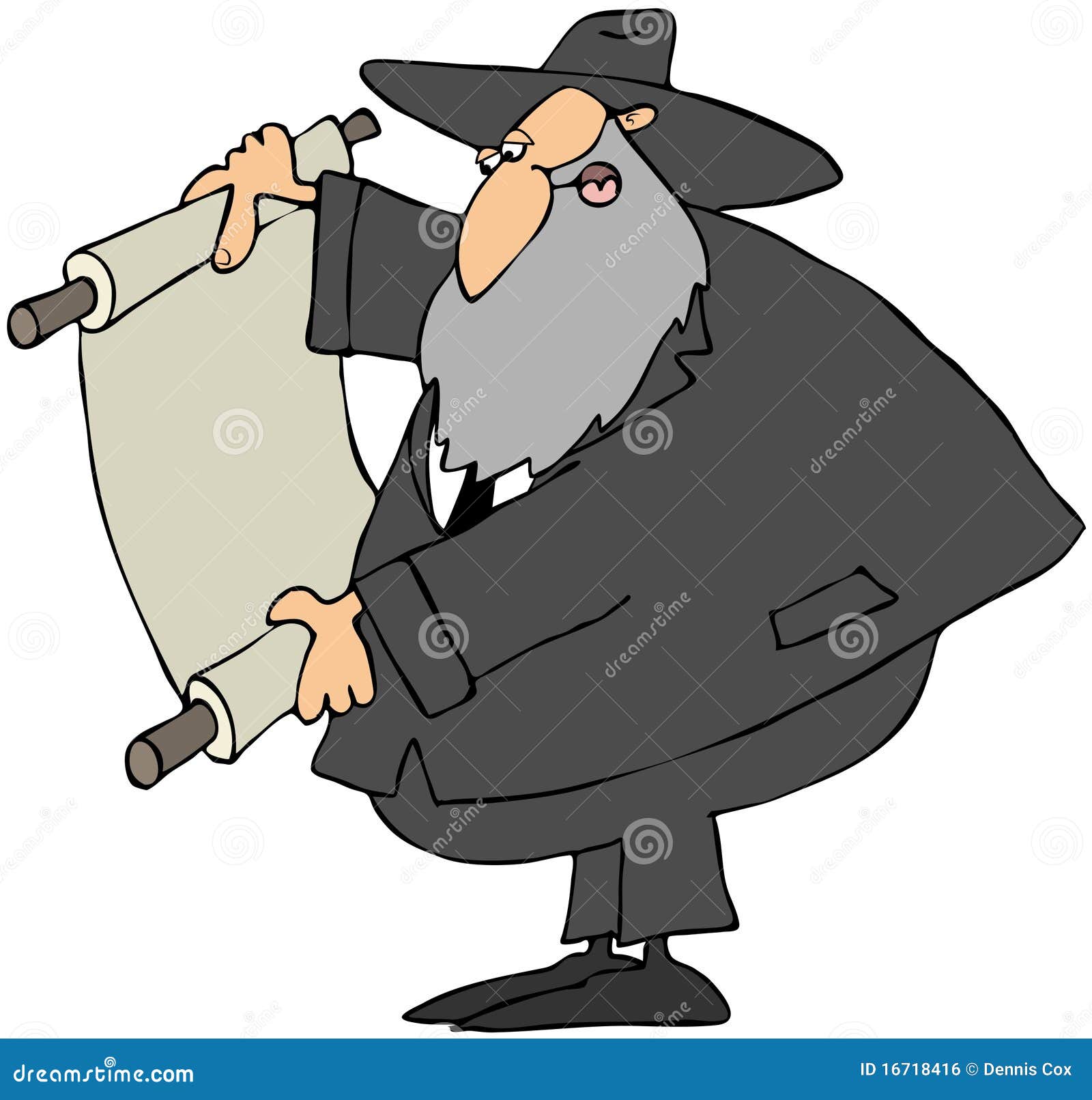 Rabbi Reading a Scroll stock illustration. Illustration of read - 16718416