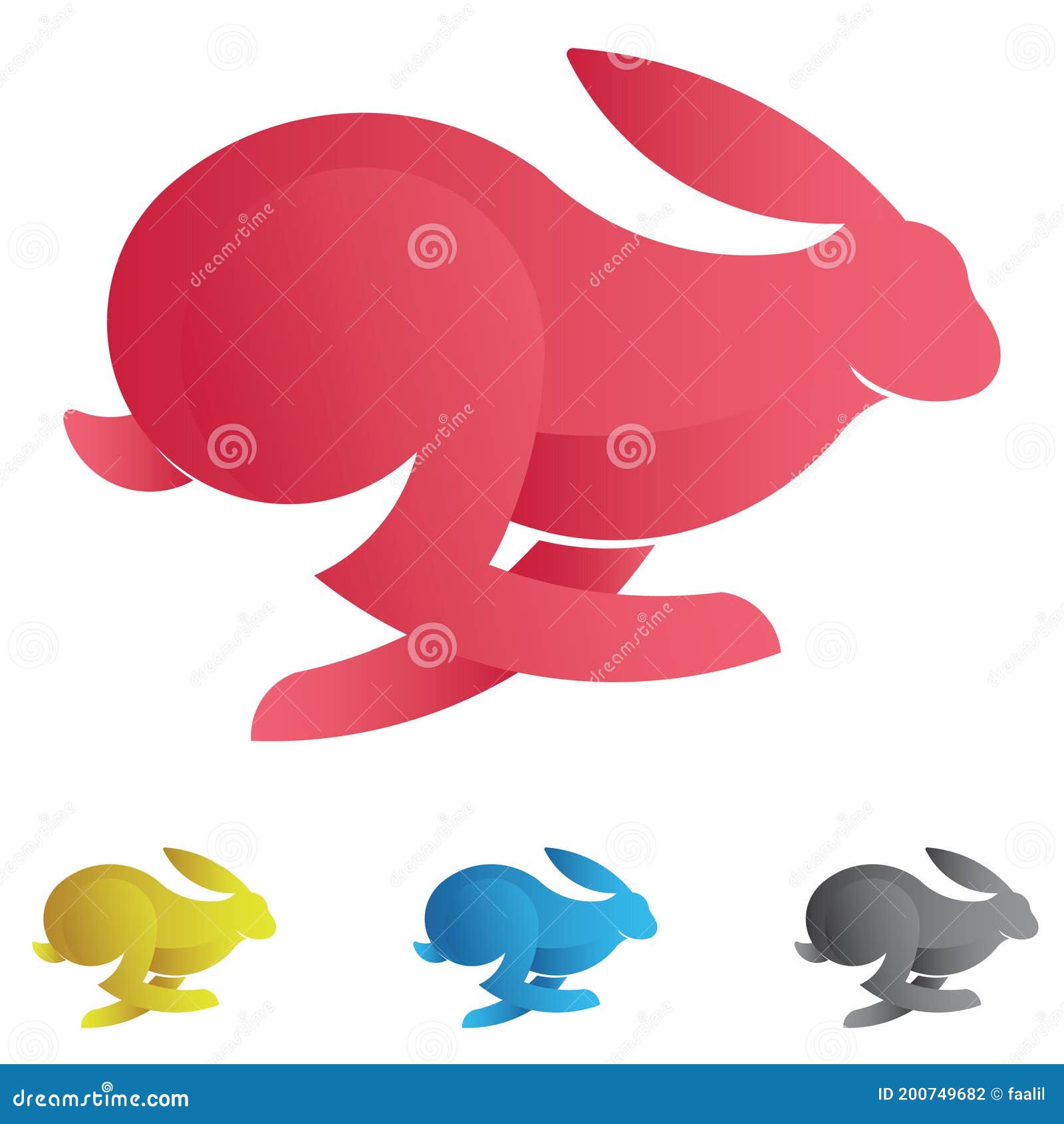 Rabbit Logo Made with Golden Ratio Principles, Bunny Emblem or Logo ...