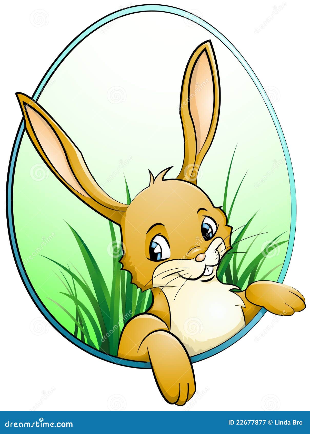 Rabbit stock vector. Illustration of spring, green, beige - 22677877